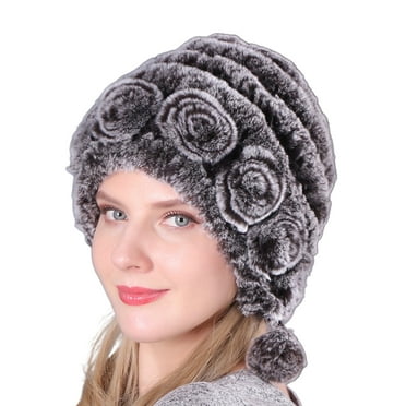 Ludlz Women's Furry Hat for Winter with Stretch Cossack Russion Style ...