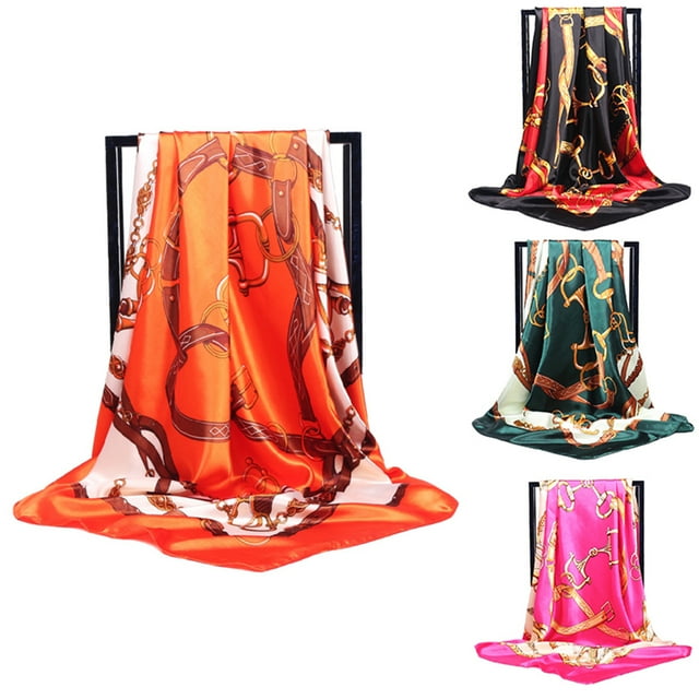 Ludlz Women鈥檚 Silk Scarf Large Square Satin Headscarf Headdress Feeling ...