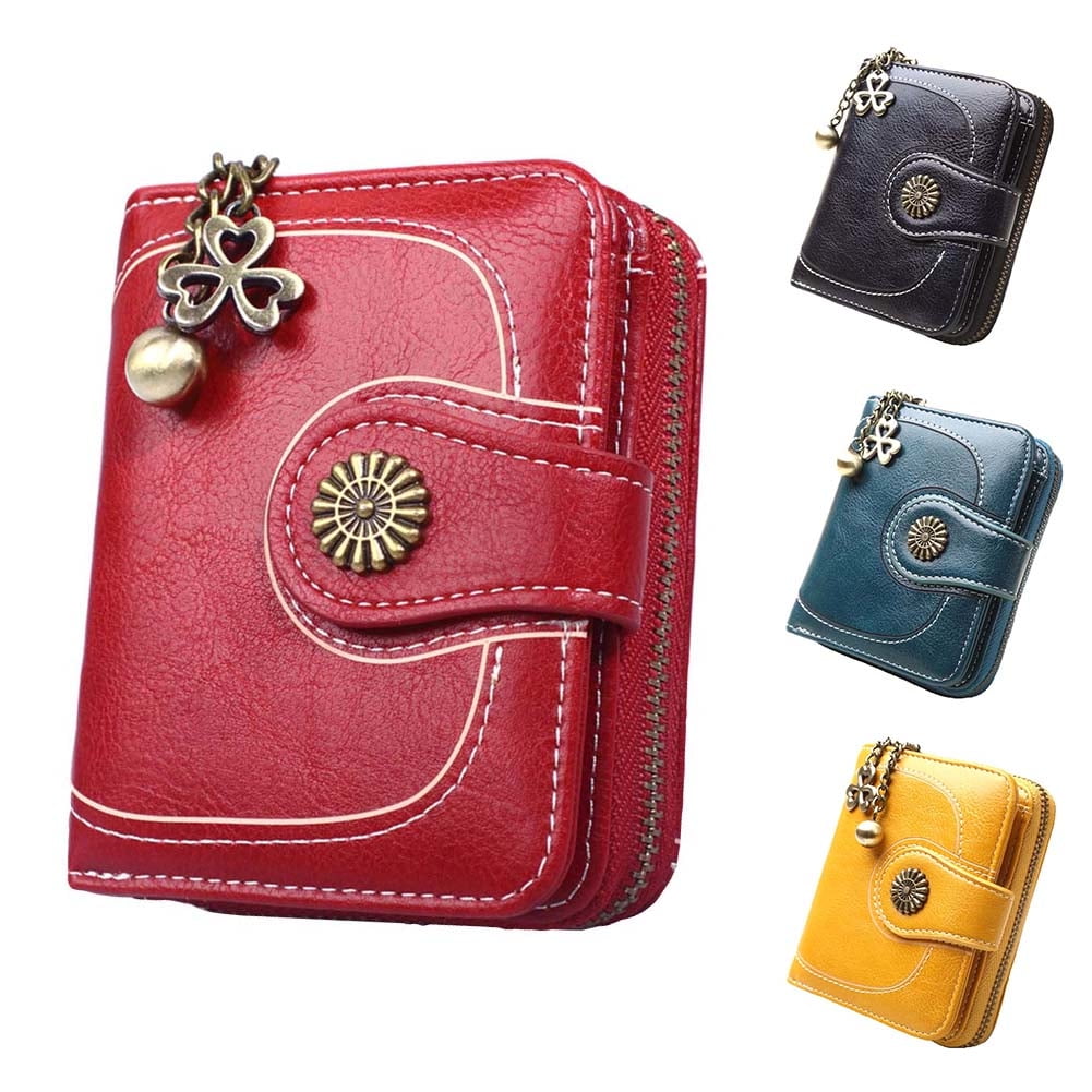 Ludlz Womens Small Wallet RFID Bifold Purse For Ladies Zipper Short ...