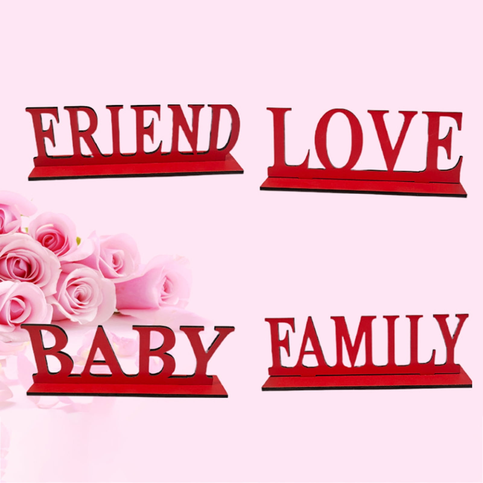 Ludlz Wood Love Signs Freestanding Love Letter Table Centerpiece Word ...