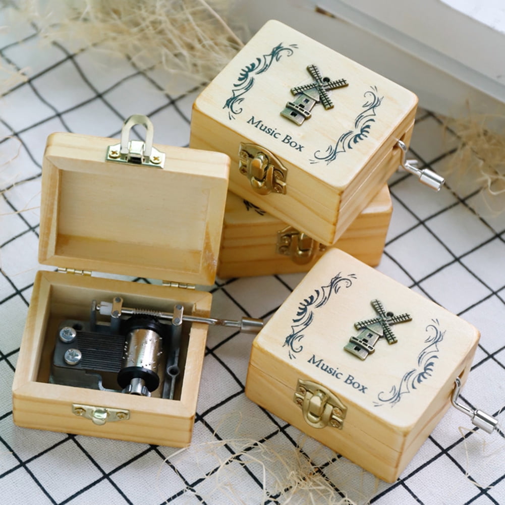 Ludlz Wood Music Boxes,Laser Engraved Vintage Wooden Sunshine Musical ...