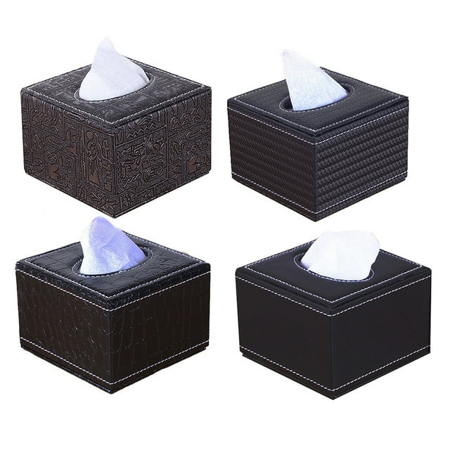 Ludlz acrylic PU Leather Square Tissue Box Cover Holder,Modern Square ...