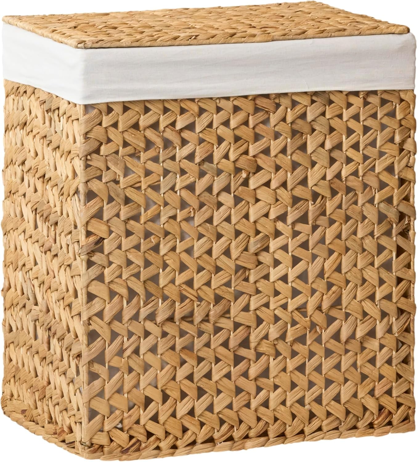 Ludmila Water Hyacinth Woven Rectangular Laundry Hamper Woven Laundry ...
