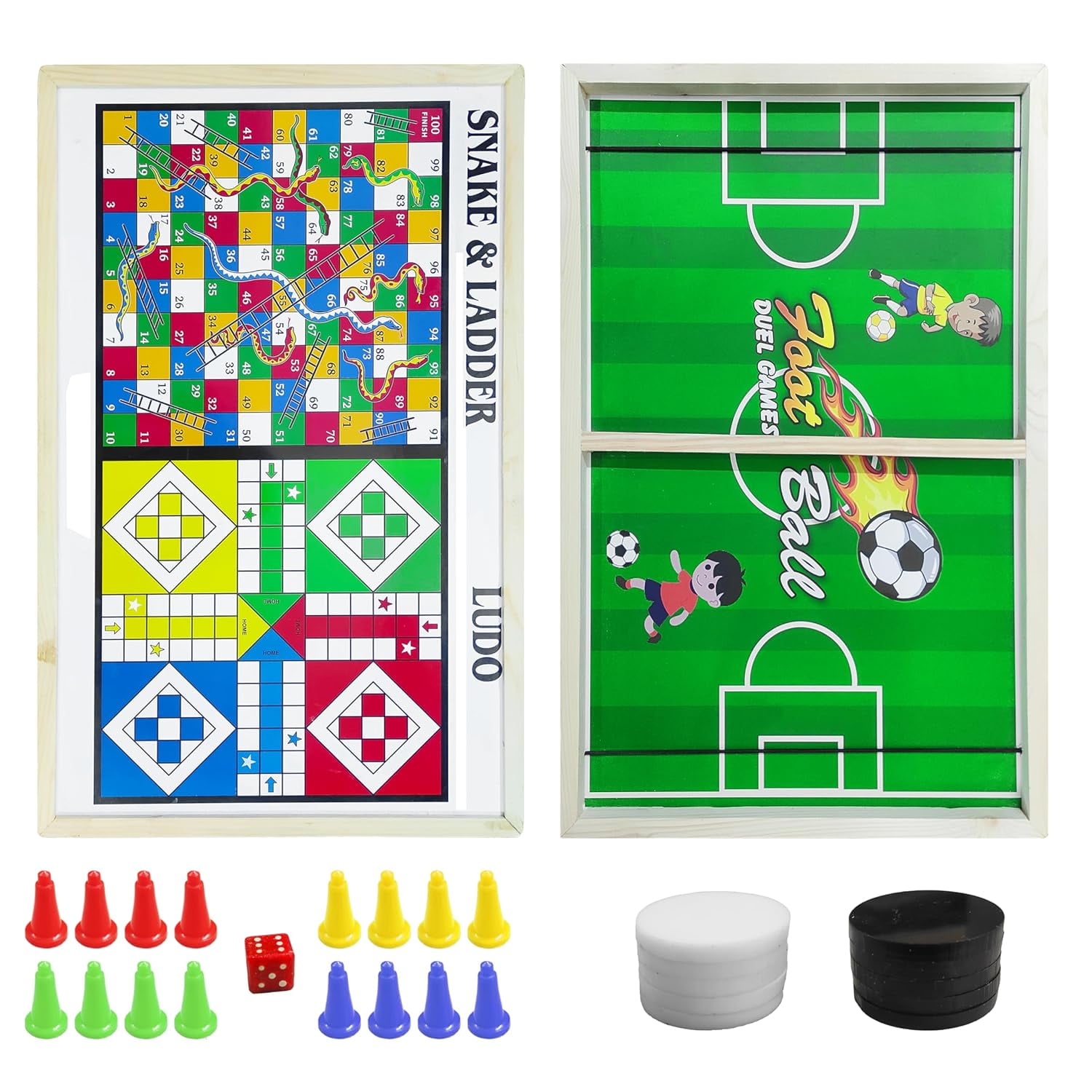 Ludo, Snake 24 Inch Large 3 In 1 Sling Puck, Ludo, Snake & Ladder Game ...