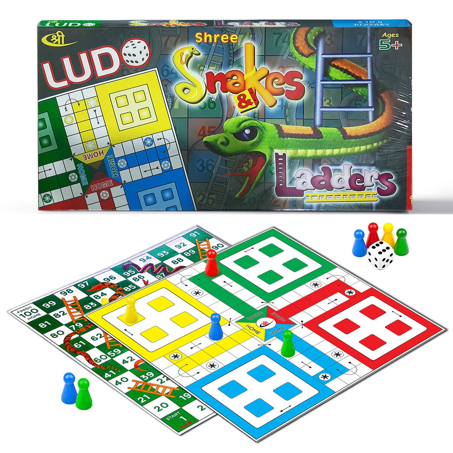 Ludo & Snake & Ladder Deluxe Board Game | Big Size 13 Inch Play Board ...