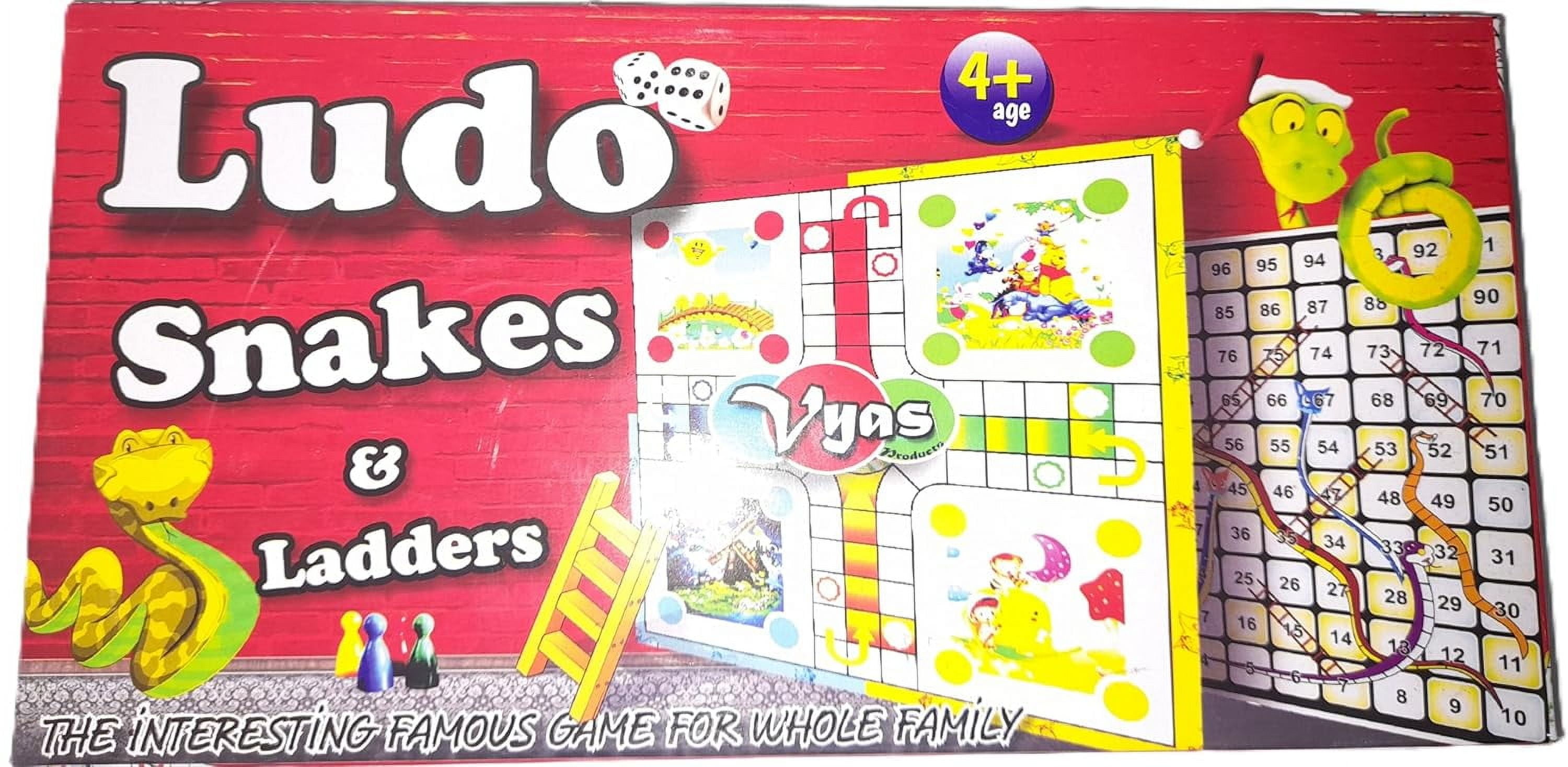 Ludo Snakes & Ladders Board Game, Ages 4+, Family Game | With Snakes ...