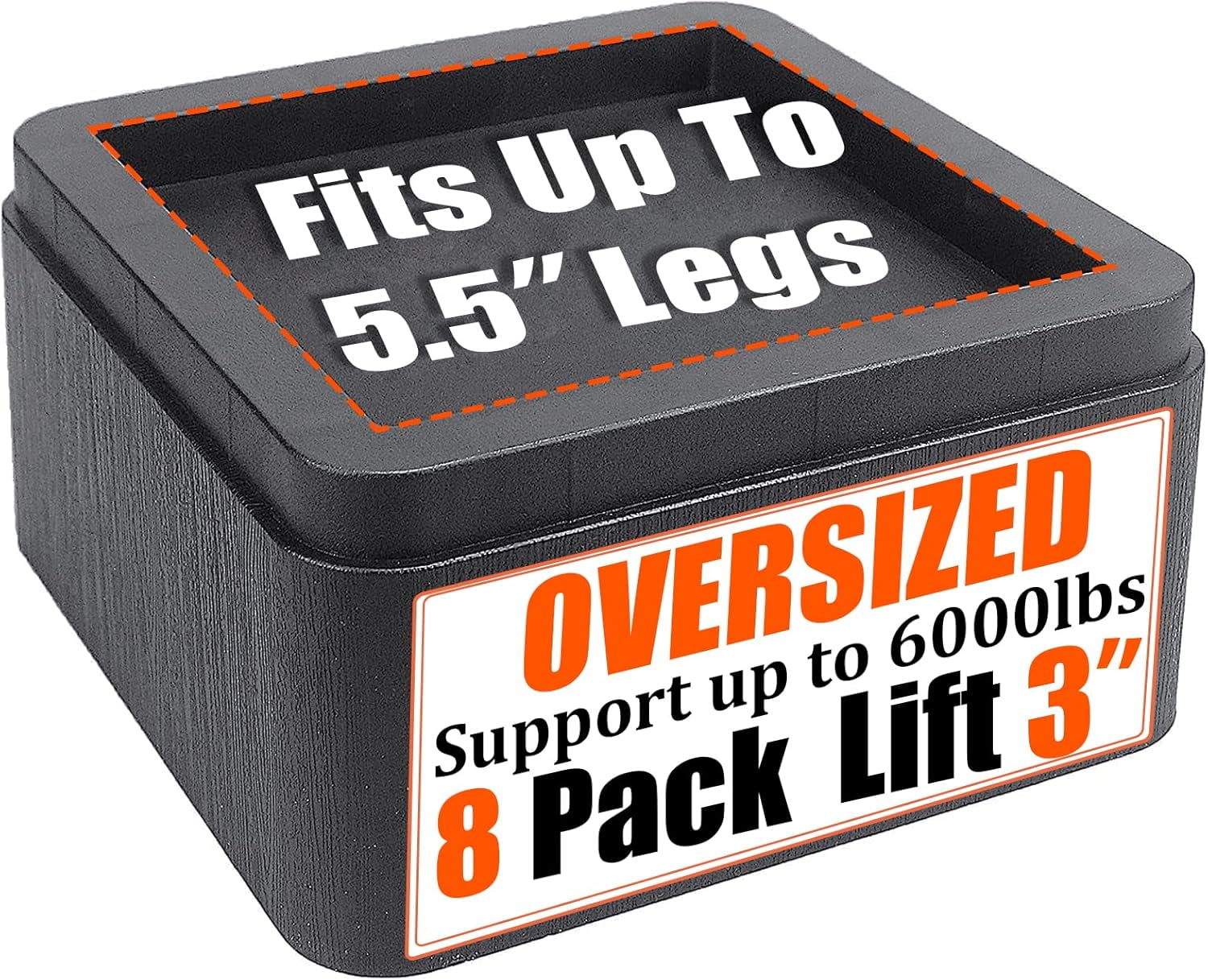 Ludolm Bed Risers 2Inch / 3 Inch, Oversized Fit Up to 5.5" Legs, Heavy ...