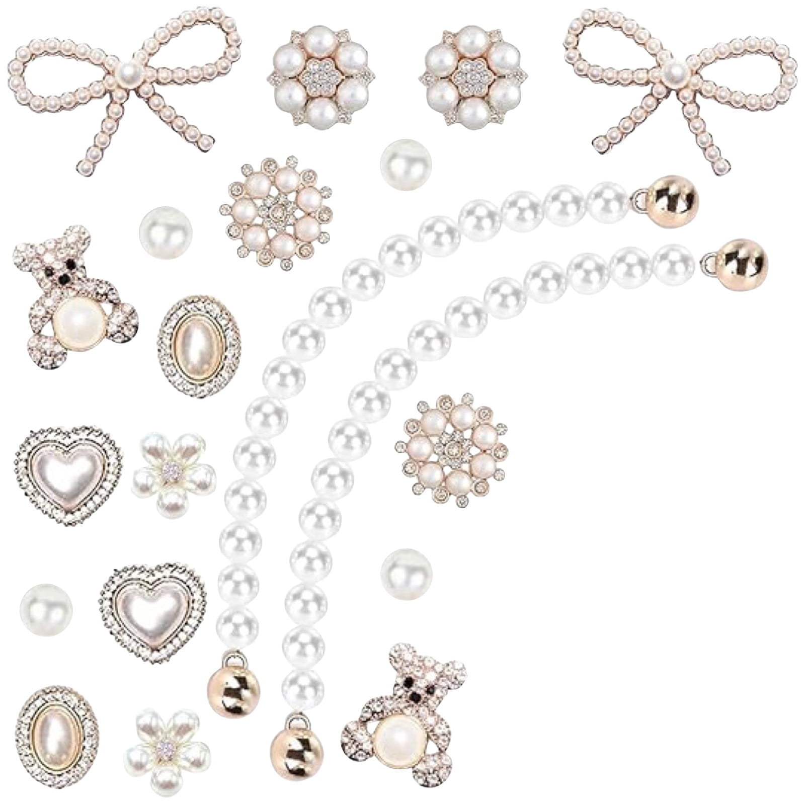 Ludolm Charms for Bogg Bag,Pearls and Butterfly Flowers for Bogg Bag ...