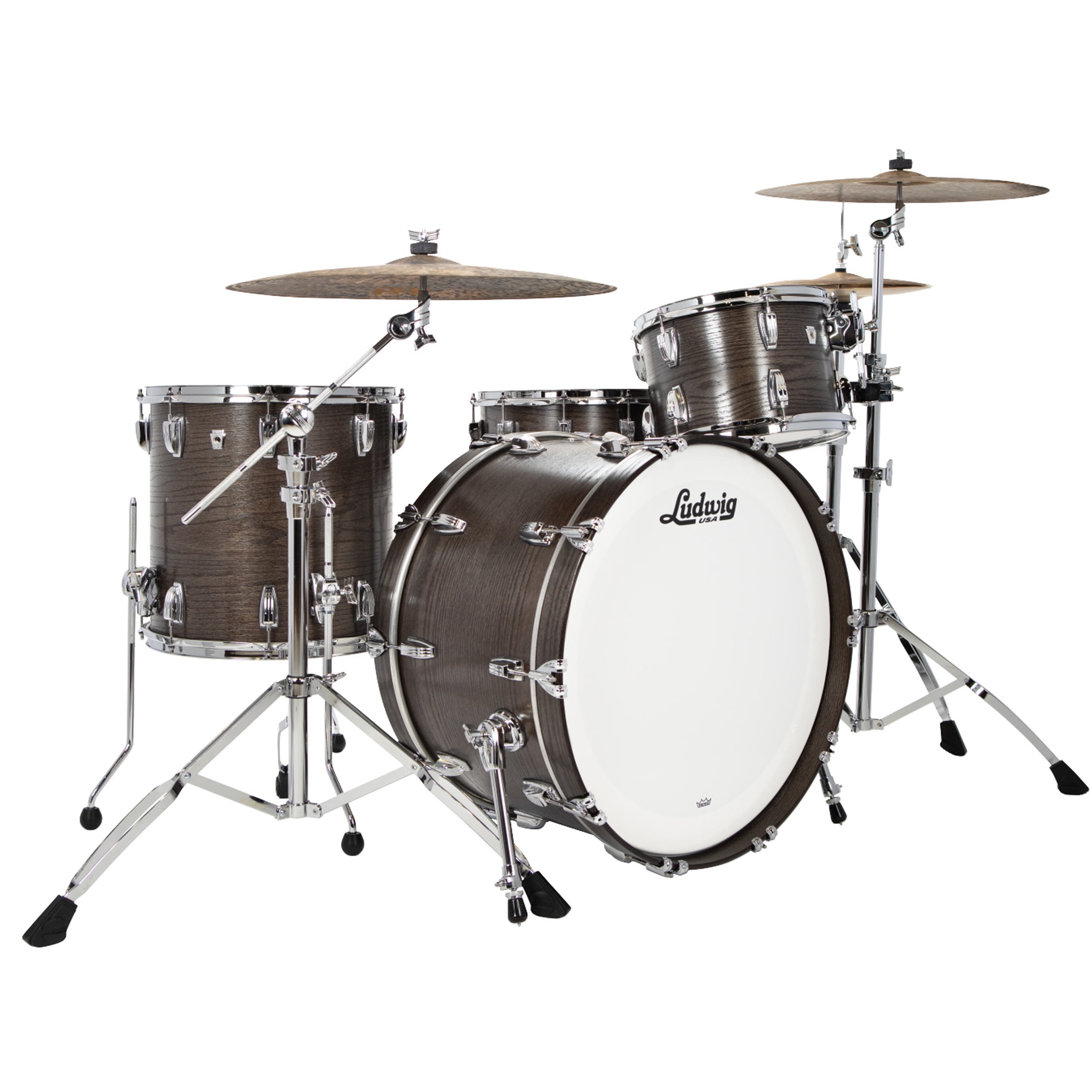 Ludwig Classic Oak Pro Beat 3-piece Acoustic Drum Set Shell Pack Smoke ...