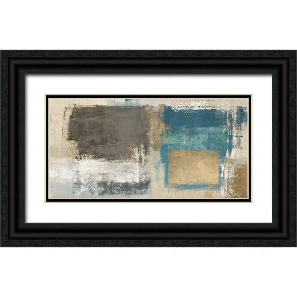 Ludwig, Maun 24x14 Black Ornate Wood Framed with Double Matting Museum ...