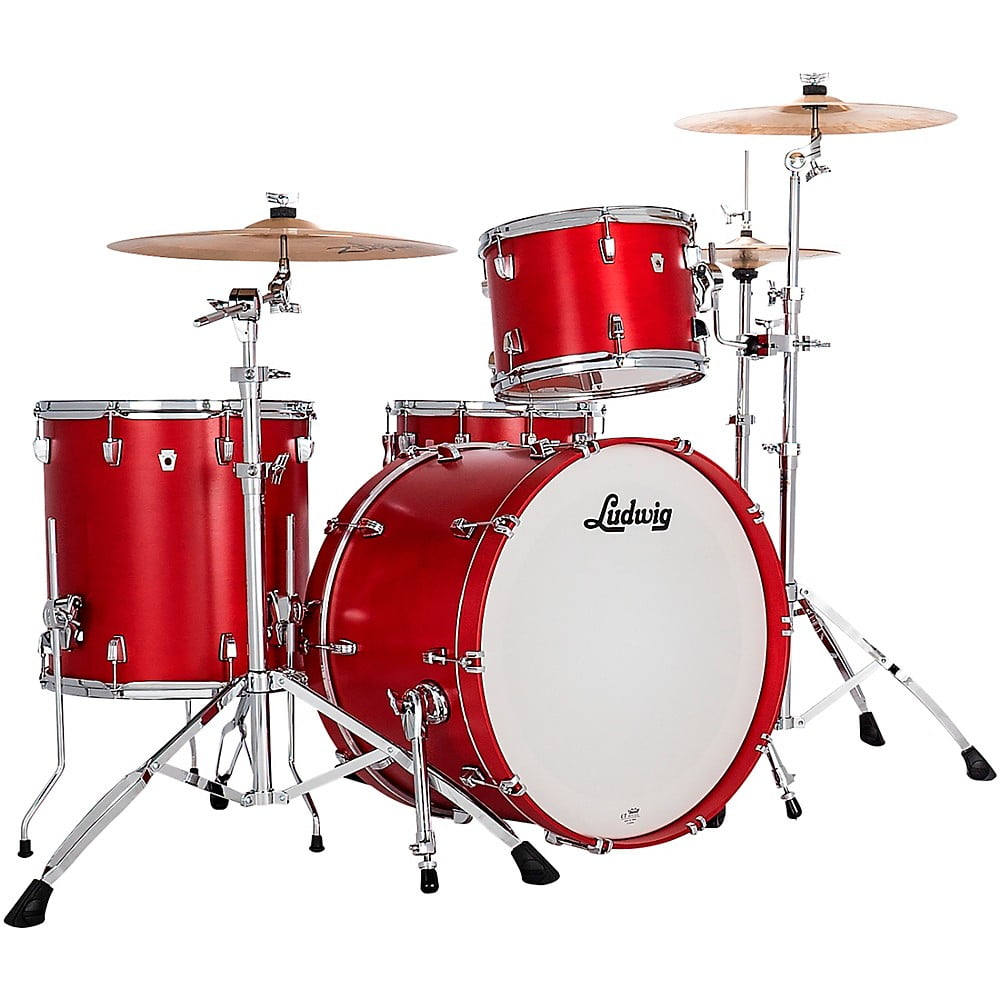 Ludwig NeuSonic 3-Piece Fab Shell Pack With 22" Bass Drum Satin Diablo Red - Walmart.com