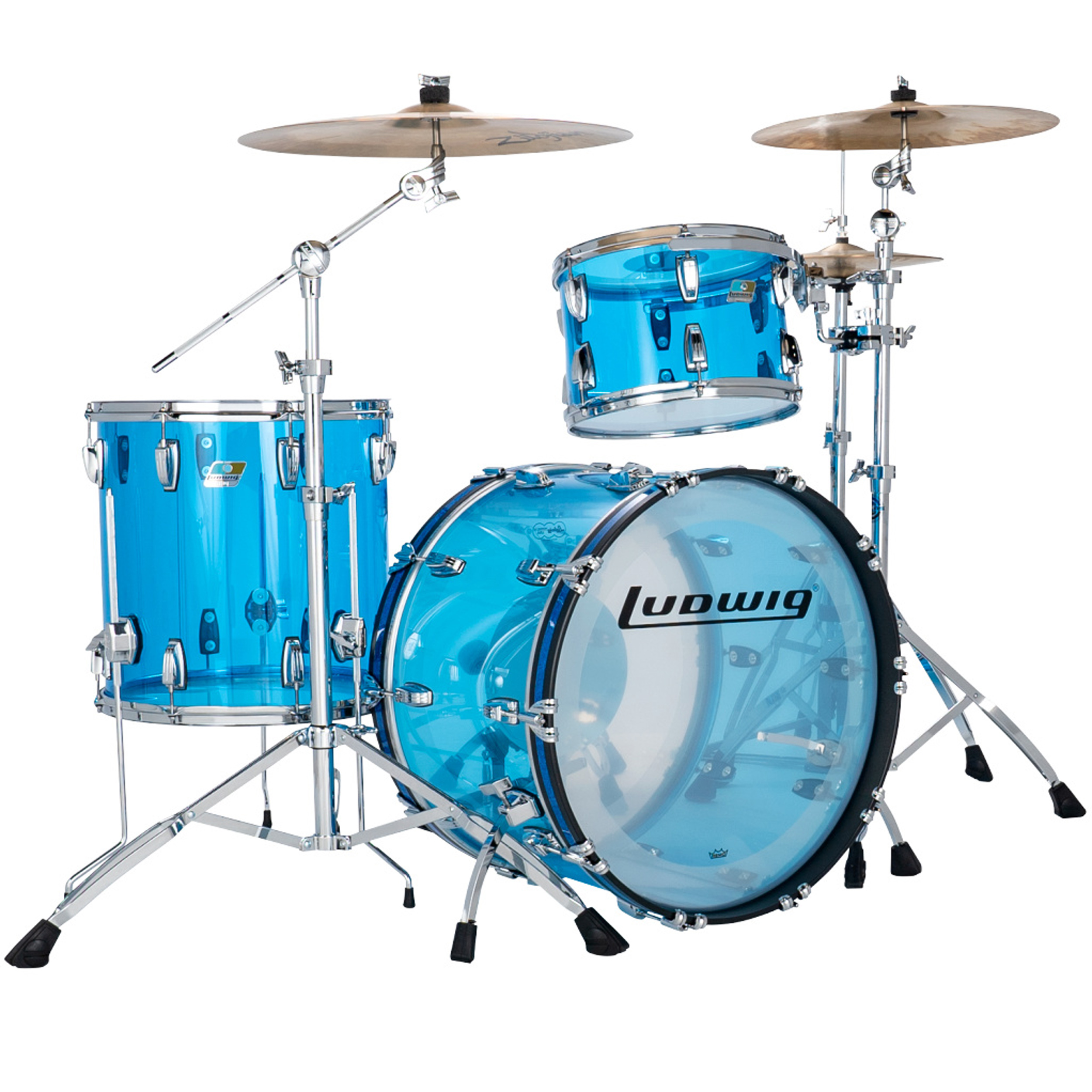 Ludwig Vistalite Fab 3-piece Acoustic Drum Set Shell Pack Blue ...