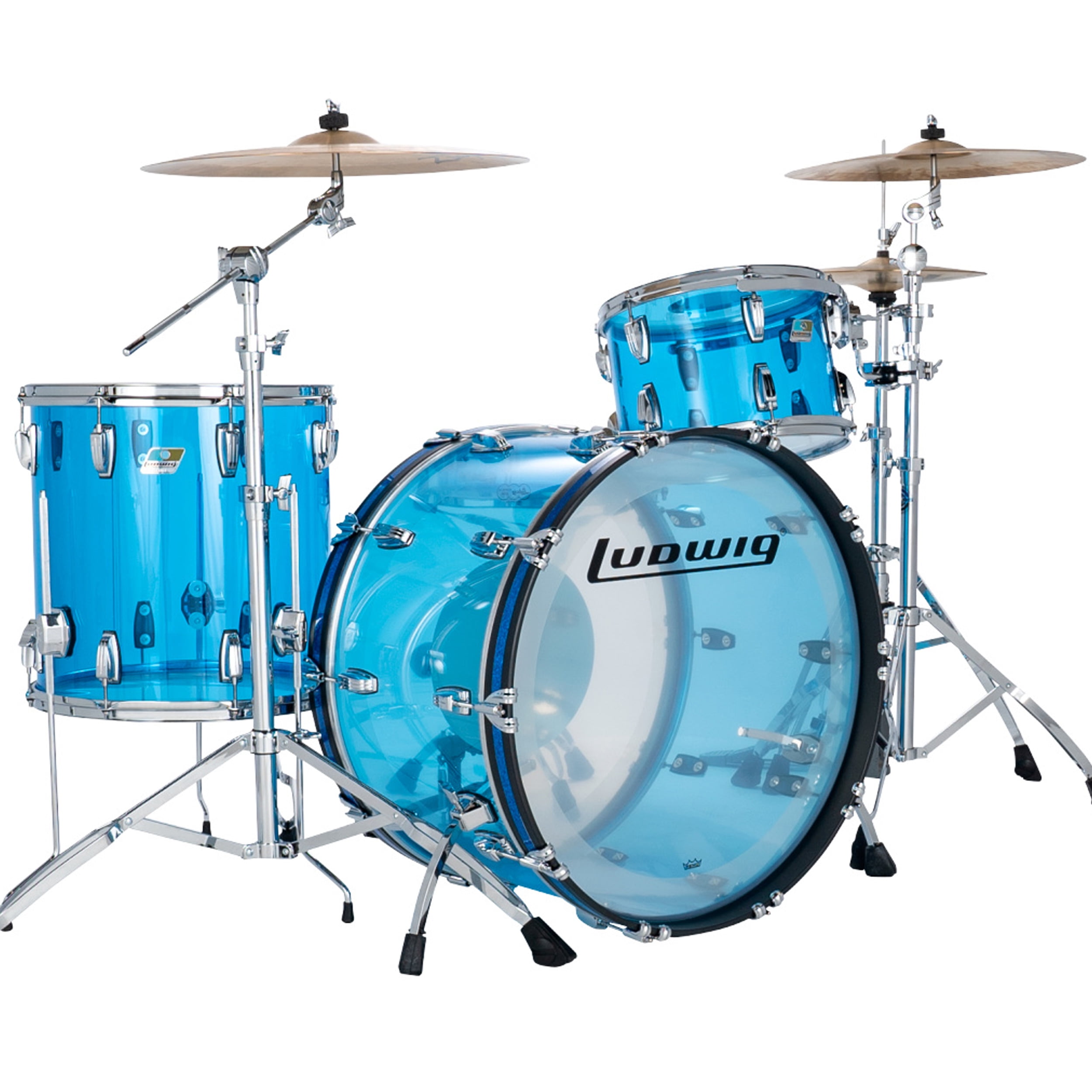 Ludwig Vistalite Pro Beat 3-piece Acoustic Drum Set Shell Pack Blue ...