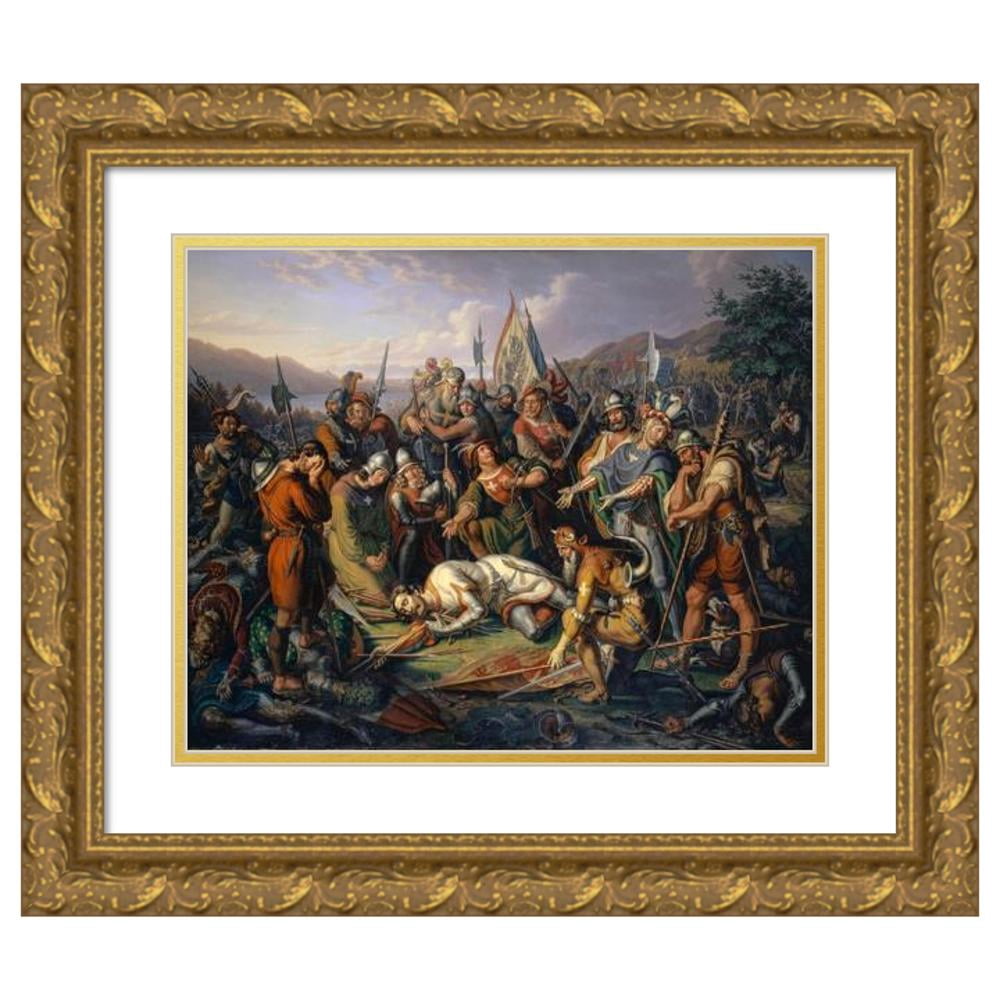 Ludwig Vogel 14x12 Gold Ornate Wood Frame and Double Matted Museum Art ...