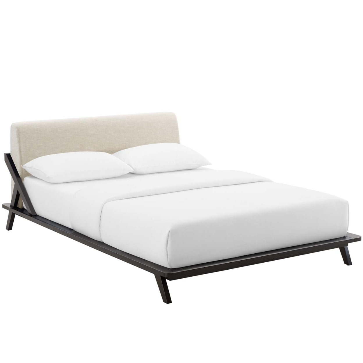 Luella Queen Upholstered Fabric Platform Bed (6047-WAL-BEI) - Walmart.com