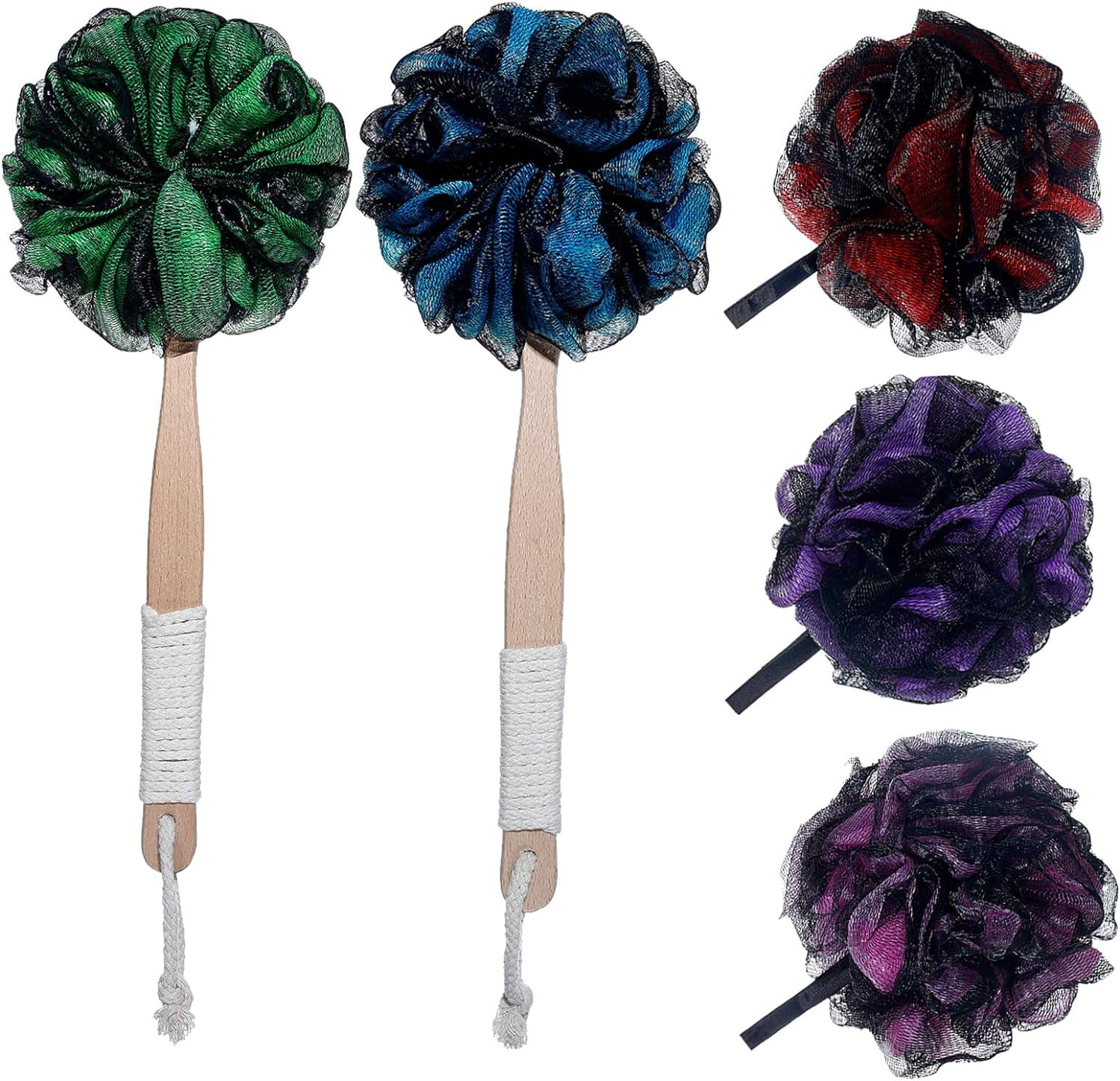 Luffa Back Scrubber with Bamboo Charcoal | Lufas For Men & Women | 2 ...