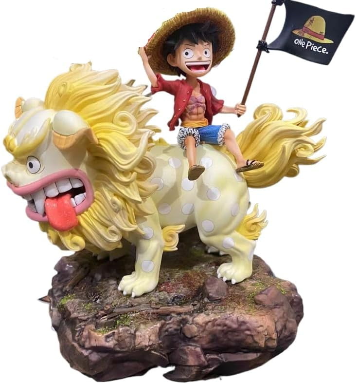 Luffy Figure Riding A Lion Cute Monkey D. Luffy Anime Figures 16cm/6 ...