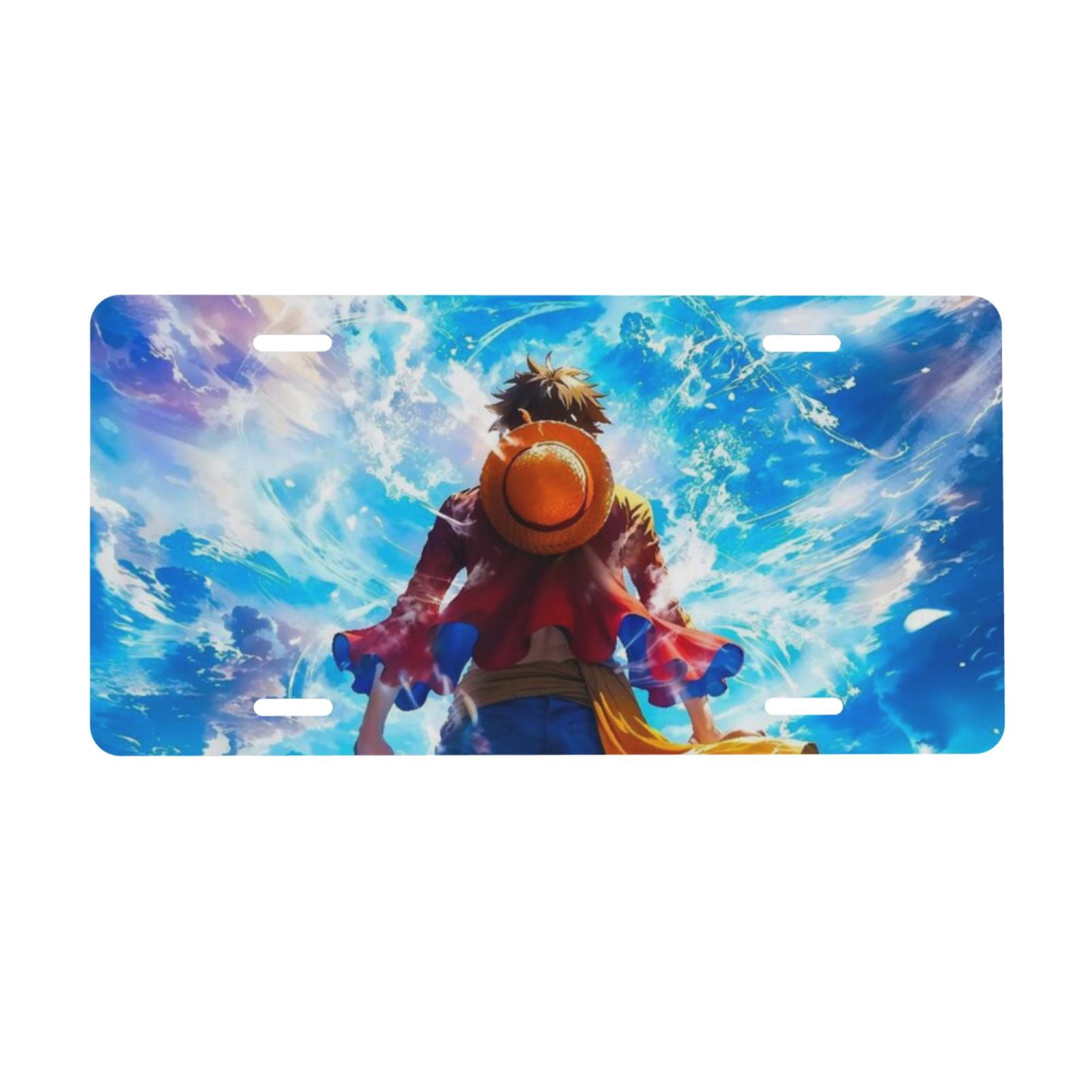 Luffy License Plate, Car Front License Plates With 4 Holes, Metal Car ...