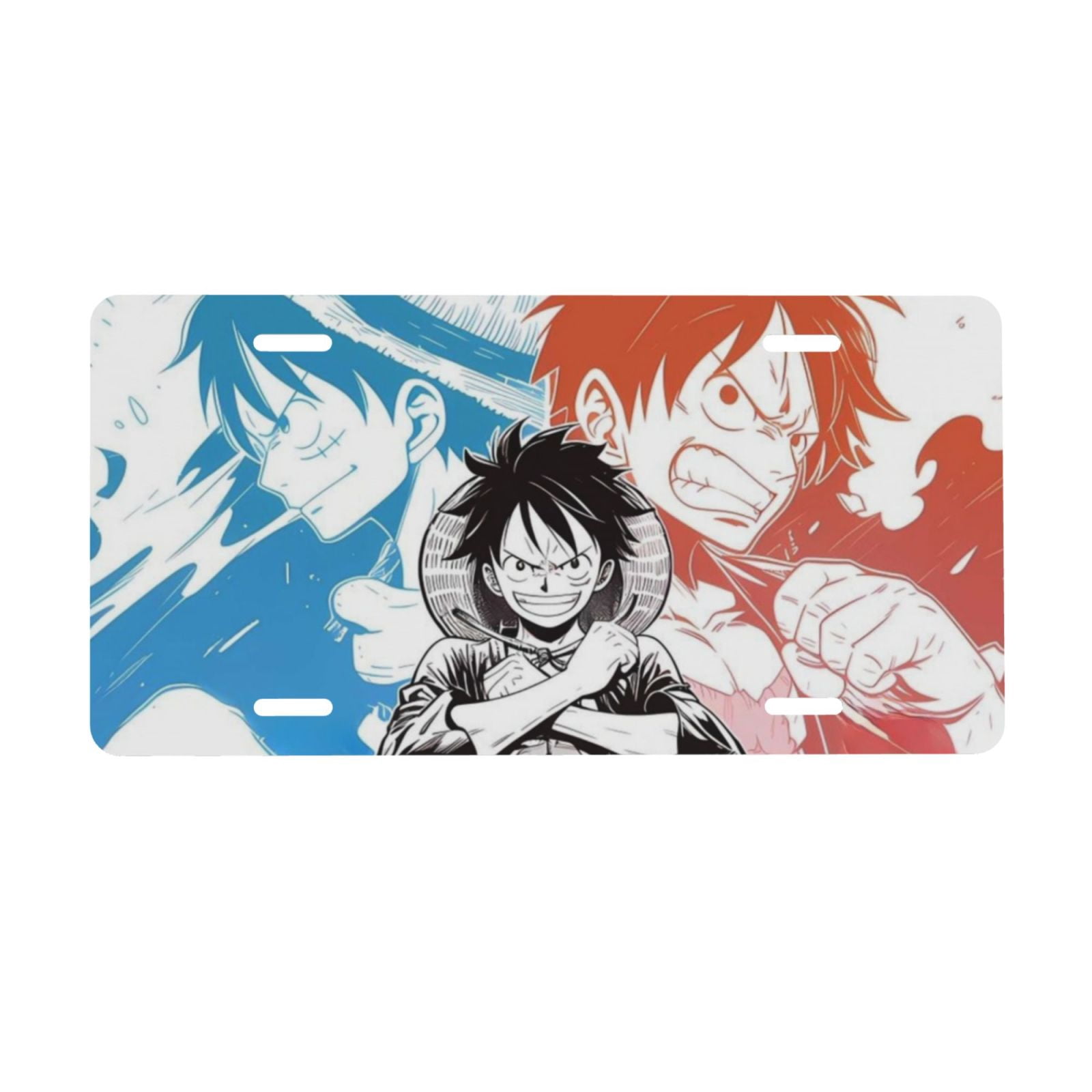 Luffy License Plate, Car Front License Plates With 4 Holes, Metal Car ...