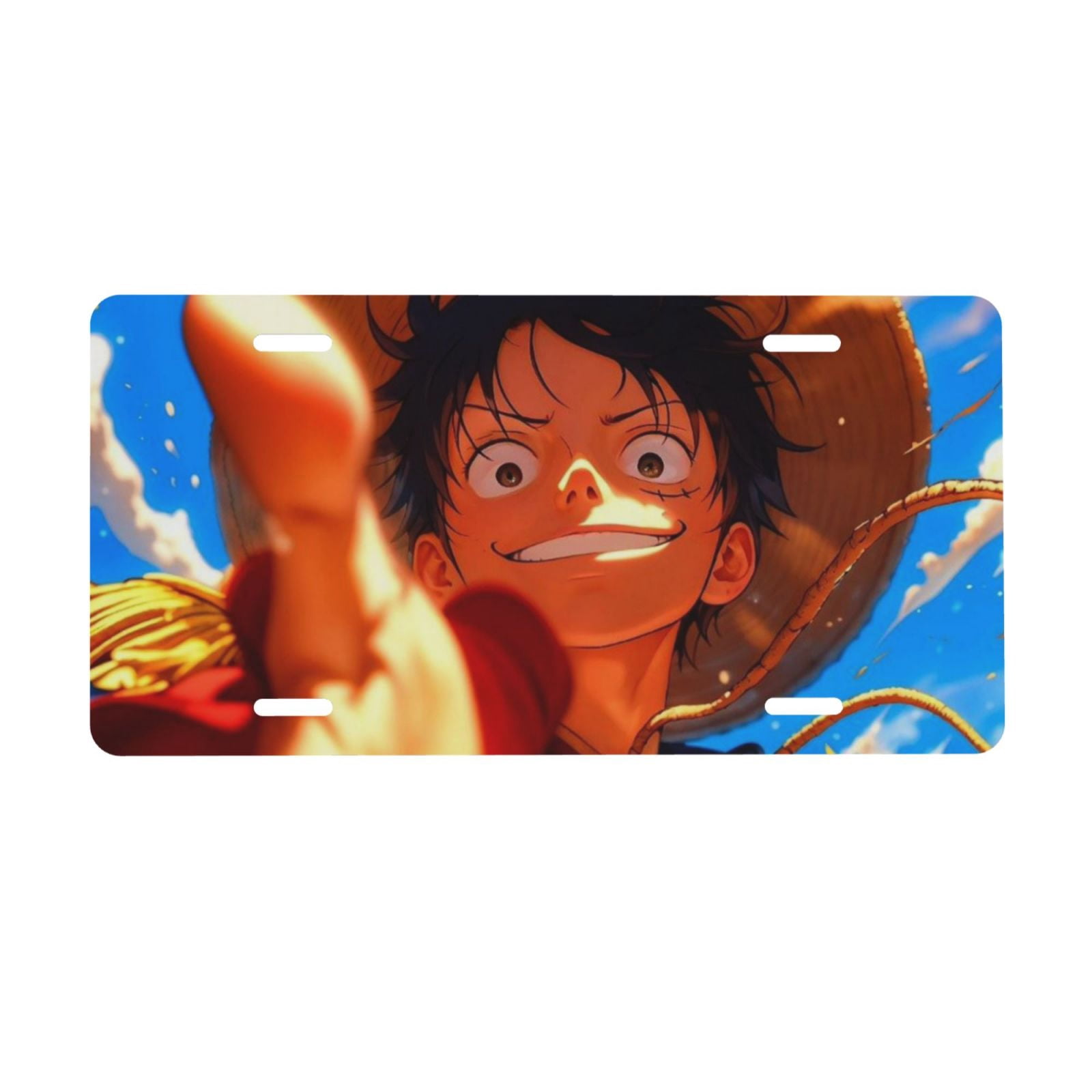 Luffy License Plate, Car Front License Plates With 4 Holes, Metal Car ...