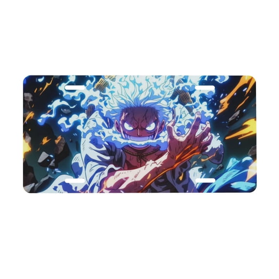 Luffy License Plate, Car Front License Plates With 4 Holes, Metal Car ...