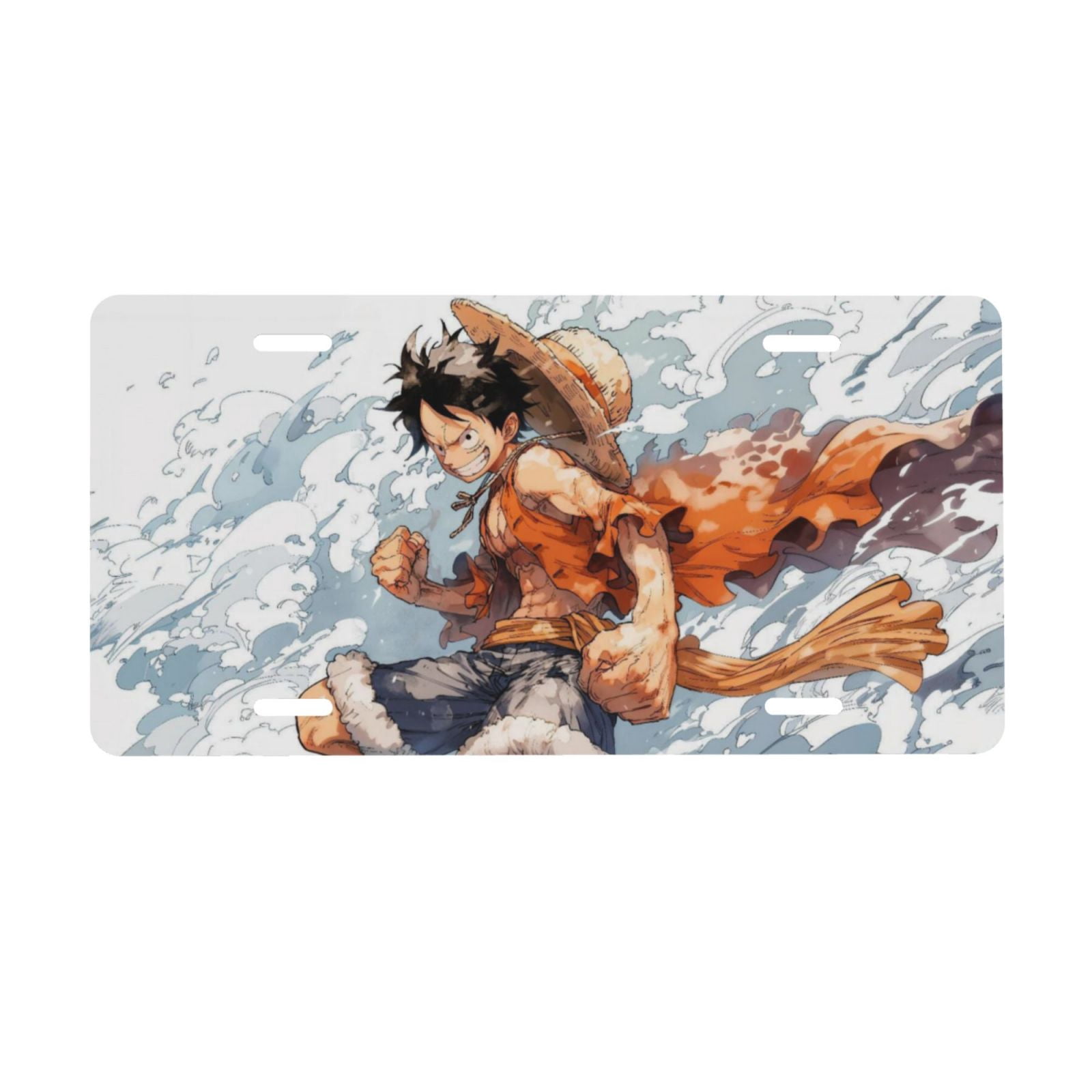 Luffy License Plate, Car Front License Plates With 4 Holes, Metal Car ...