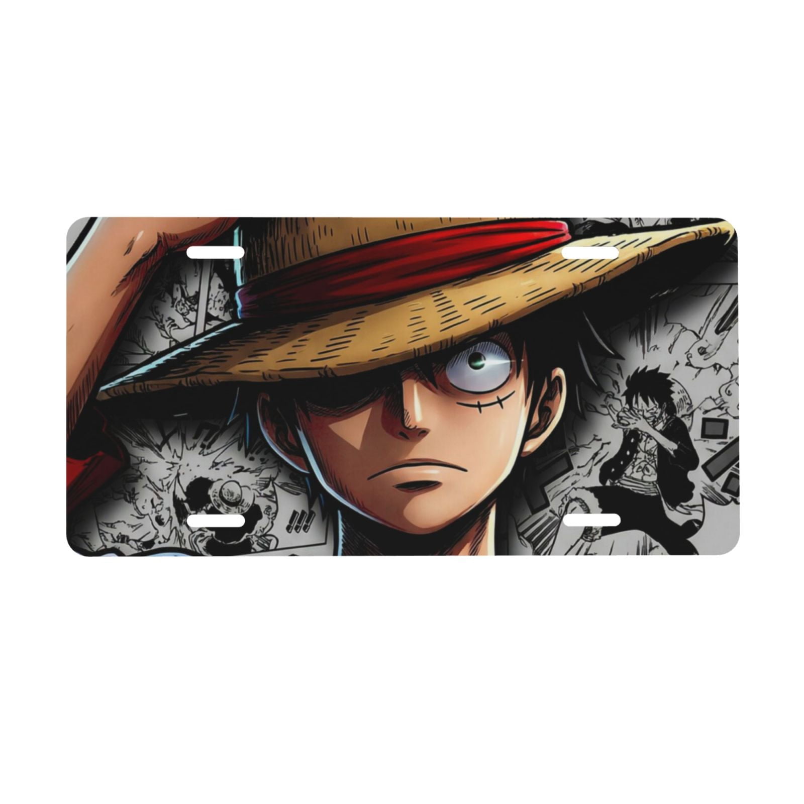 Luffy License Plate, Car Front License Plates With 4 Holes, Metal Car ...