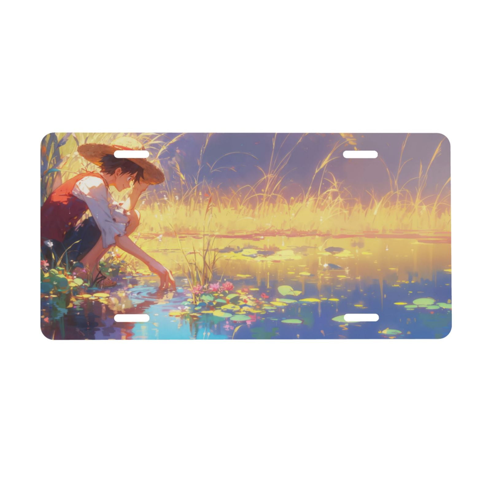 Luffy One Piece License Plate, Car Front License Plates With 4 Holes ...