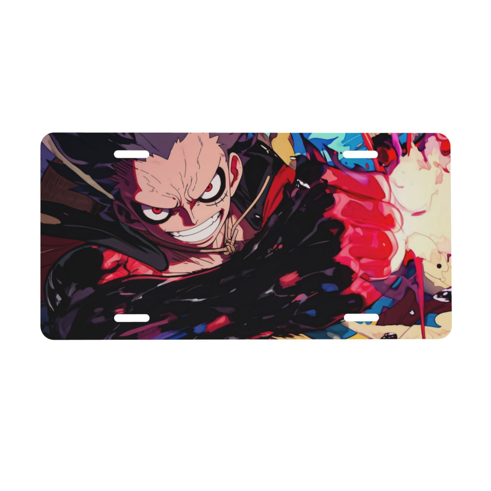 Luffy One Piece License Plate, Car Front License Plates With 4 Holes ...