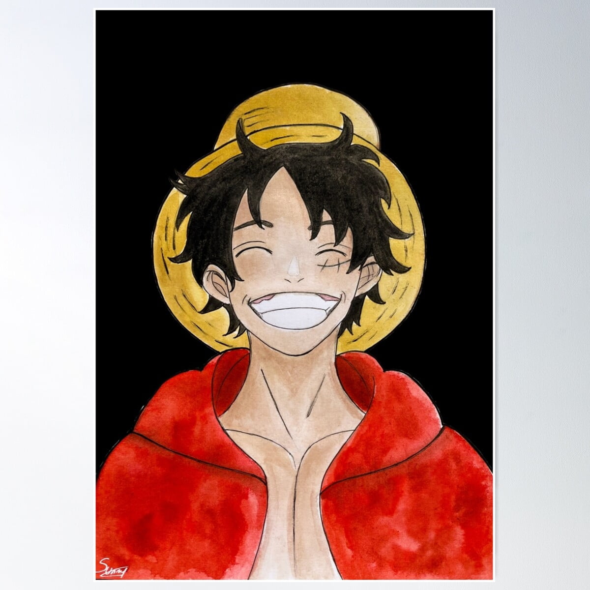 Luffy - One Piece Poster Wall Art, Modern Wall Decor For Living Room ...