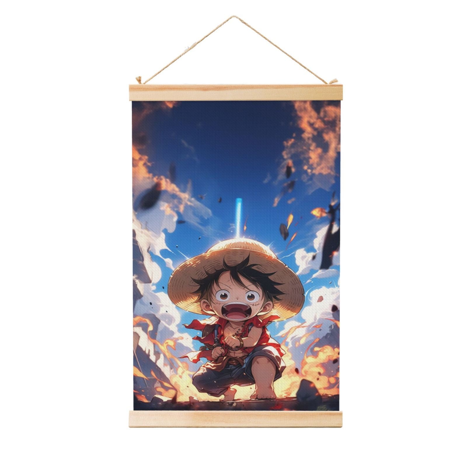Luffy Posters Wall Hanging Wooden Shaft Poster Wall Art Aesthetic ...
