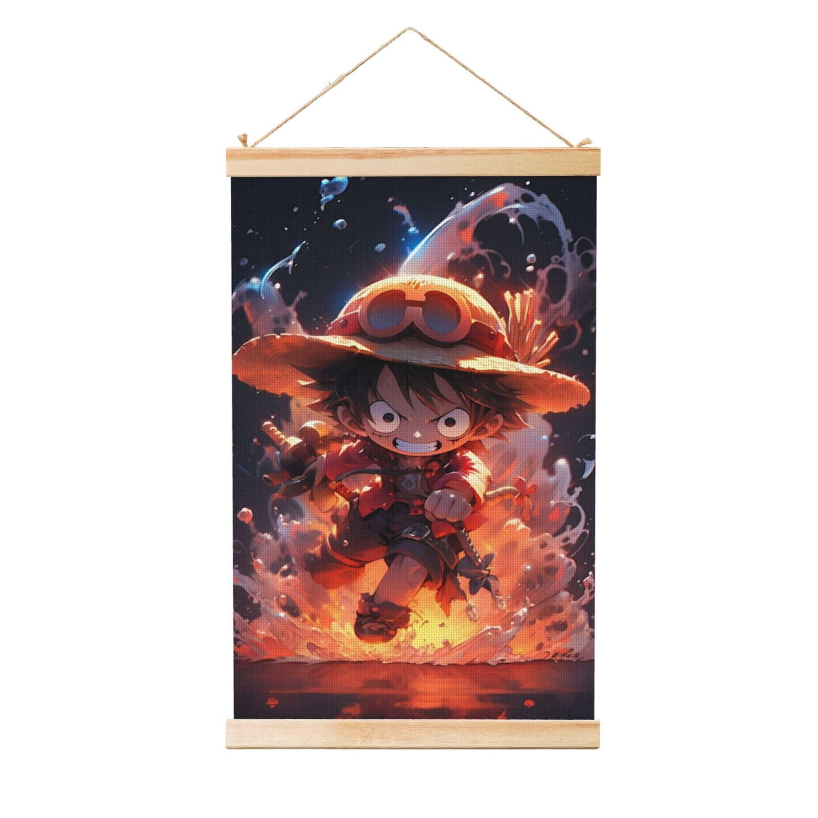 Luffy Posters Wall Hanging Wooden Shaft Poster Wall Art Aesthetic ...