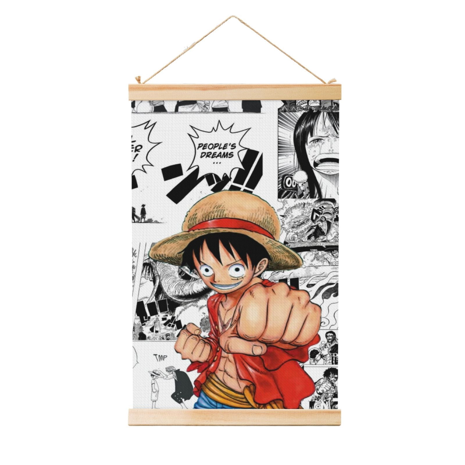 Luffy Posters Wall Hanging Wooden Shaft Poster Wall Art Aesthetic ...