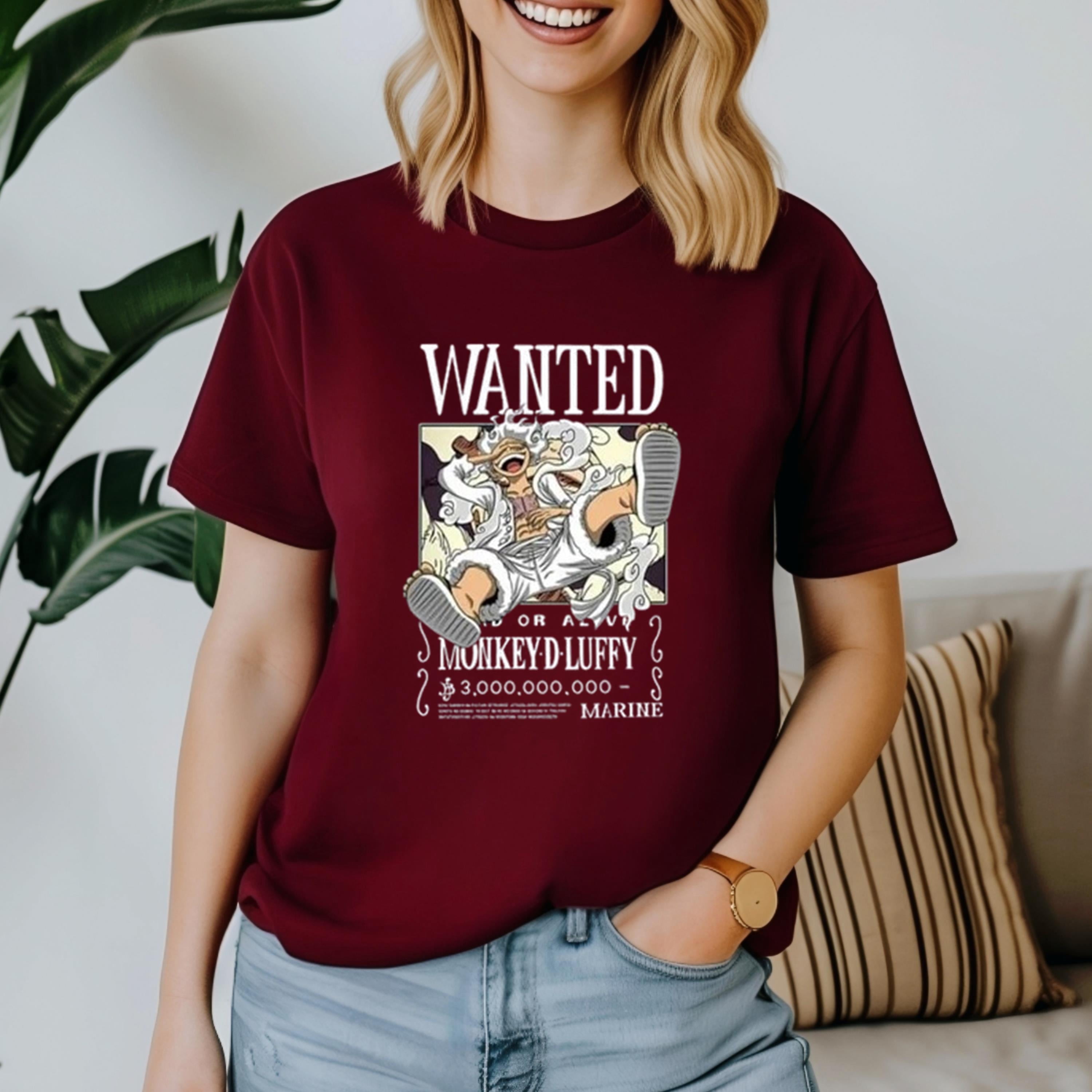 Luffy Wanted Poster Shirt Luffy Gear 5 Sun God Nika Shirt - Walmart.com