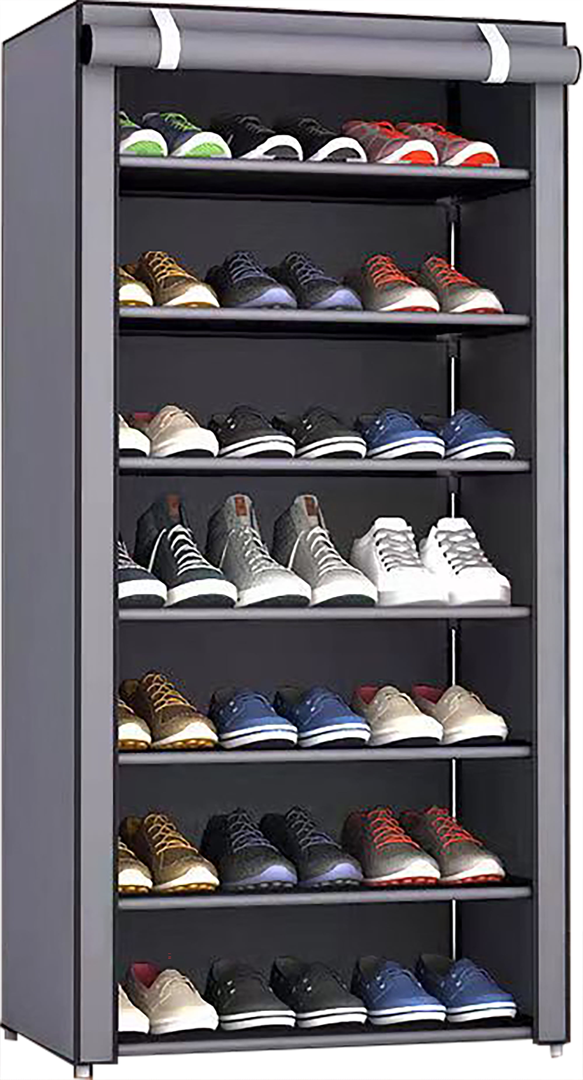 Lufia Shoe Rack, 8 Tier Shoe Organizer with Nonwoven Fabric Cover, Shoe ...