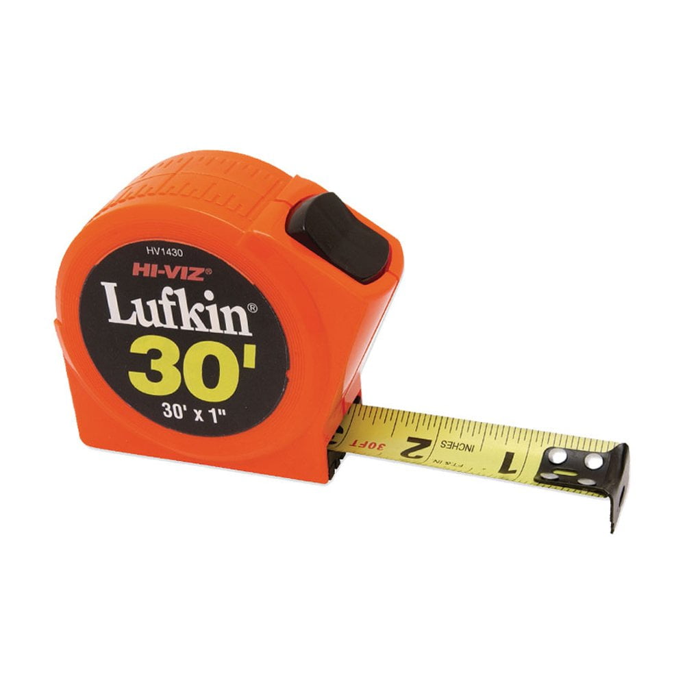 Lufkin 1" x 9m/30' P1000 Series Hi-Viz Orange SAE/Metric Yellow Clad ...