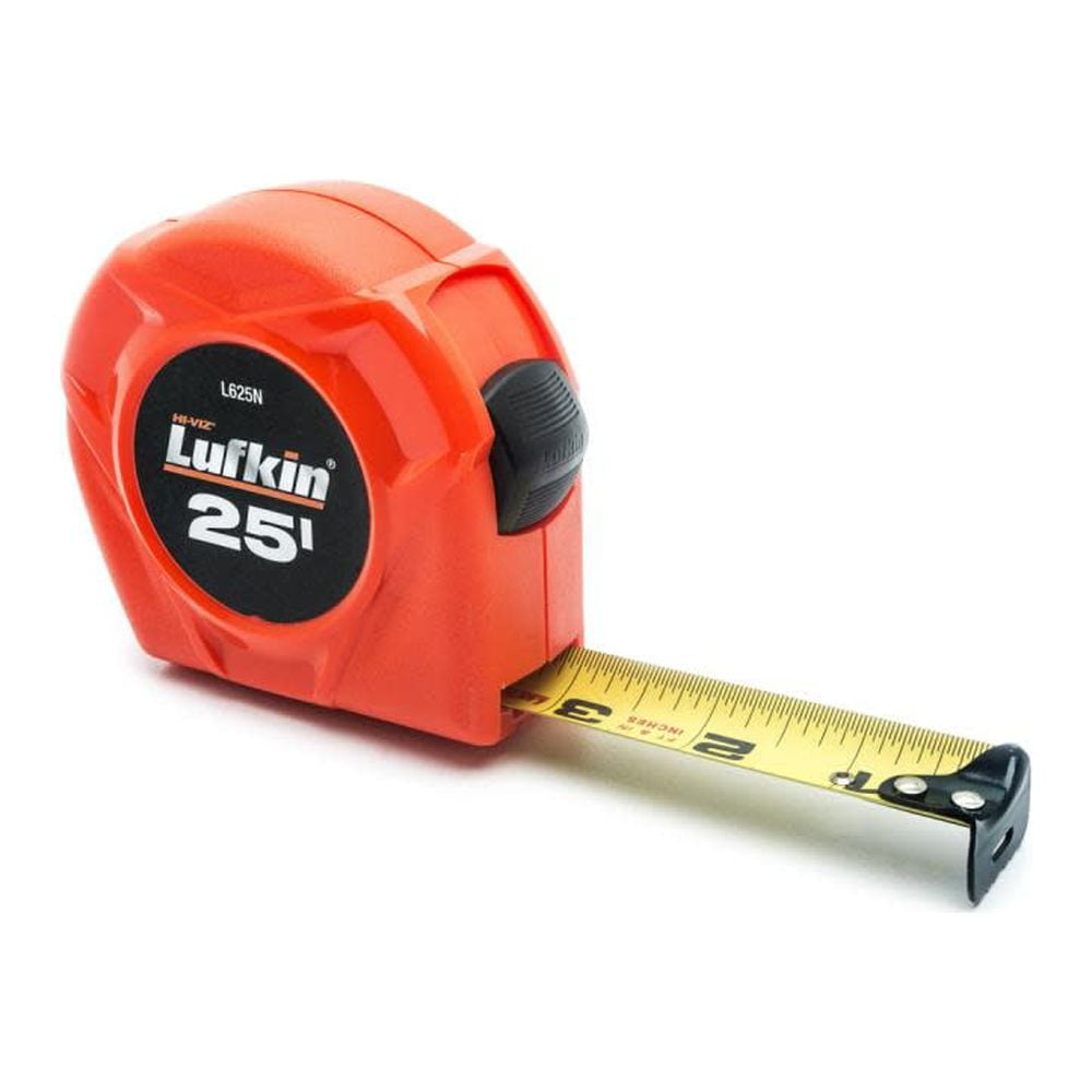 Lufkin 25 ft. L x 1 in. W Hi-Viz Power-Return Tape Measure Orange 1 pk ...