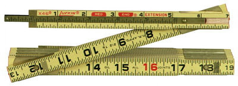 Lufkin 6' Red End Extension Wood Rule Inside Read With Graduated Metal ...