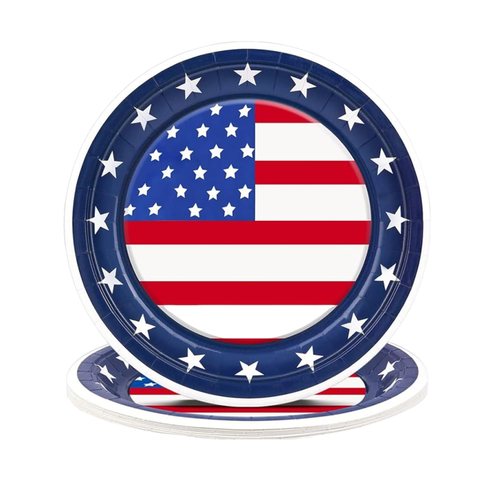 Lufsun 24 Pcs Independence Day Paper AFN1Plates 9 4th of July American ...