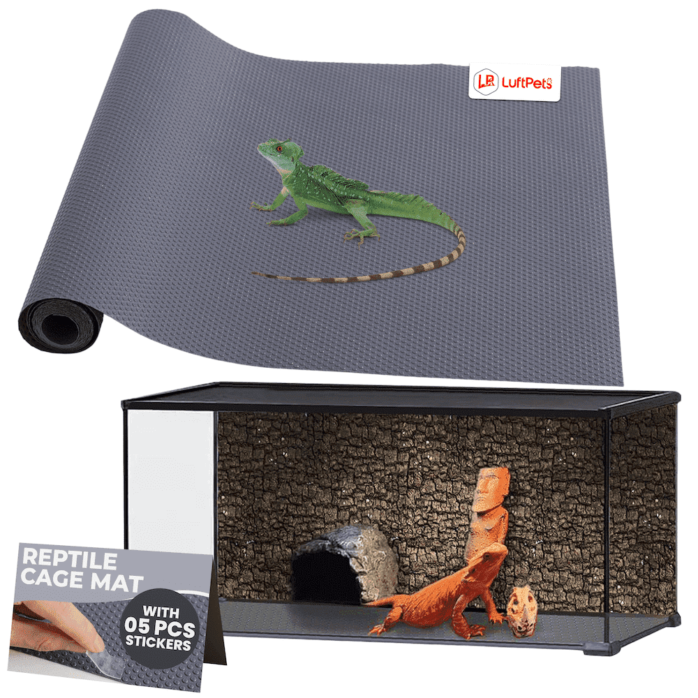 LuftPets Reptile Carpet Mat with 5 Stickers – Soft Tank Bedding & Floor ...