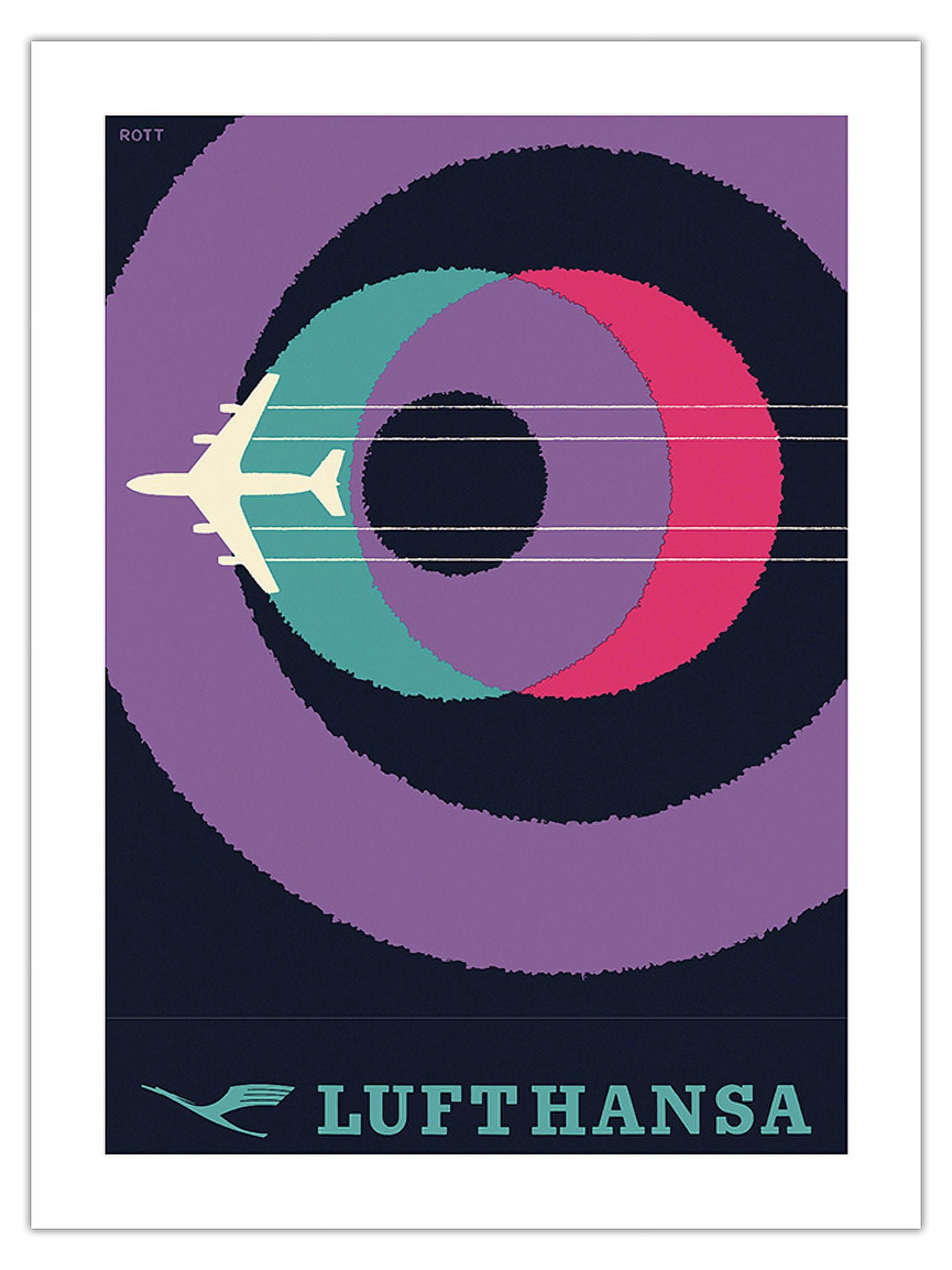 Lufthansa German Airlines - Vintage Airline Travel Poster by Hans Rott ...
