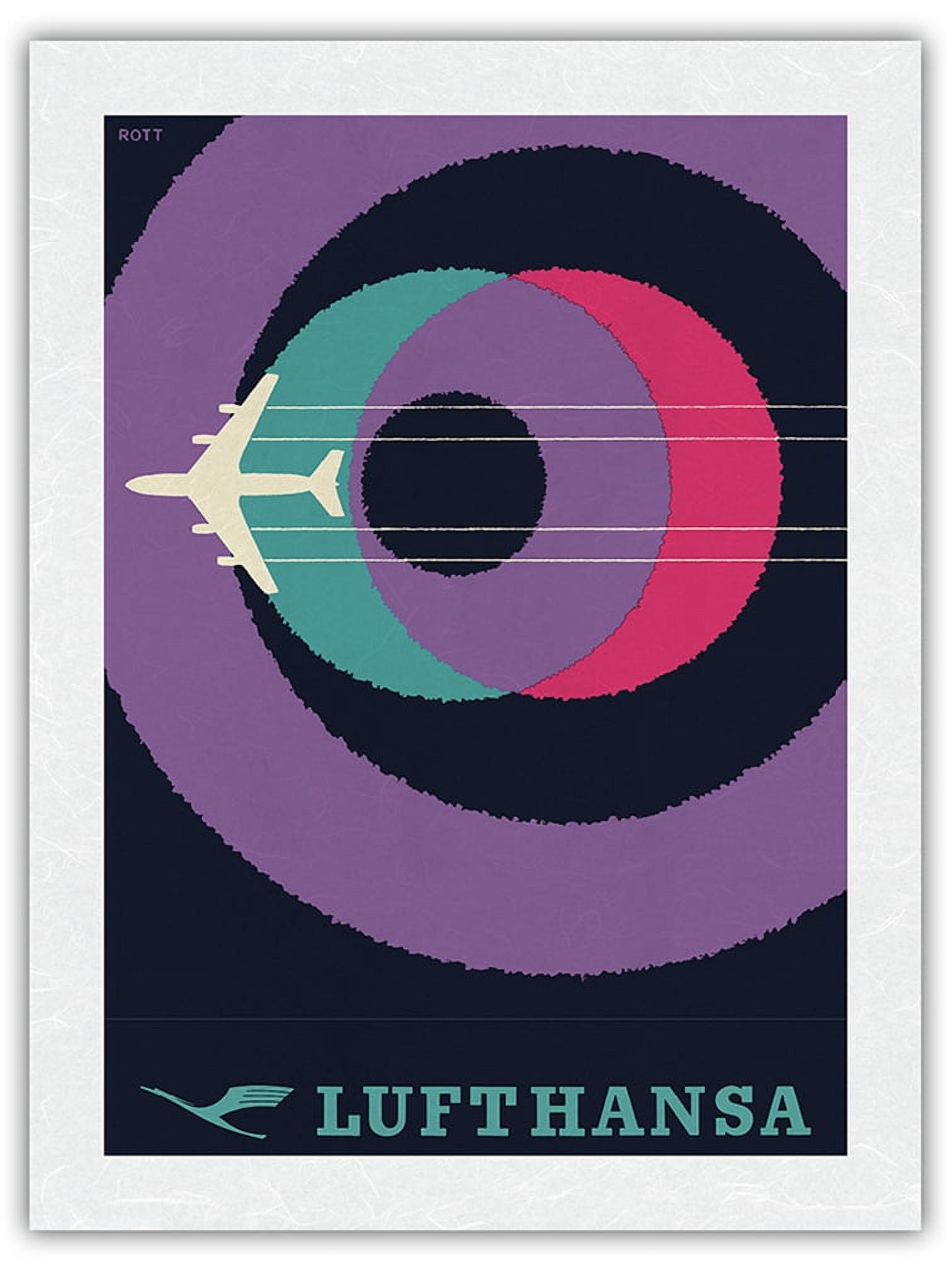 Lufthansa German Airlines - Vintage Airline Travel Poster by Hans Rott ...