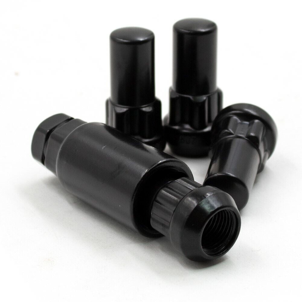Lug Wheel Lock Nuts Black 9/16-18 Bulge Acorn Locking Lugs 1.9" Tall ...