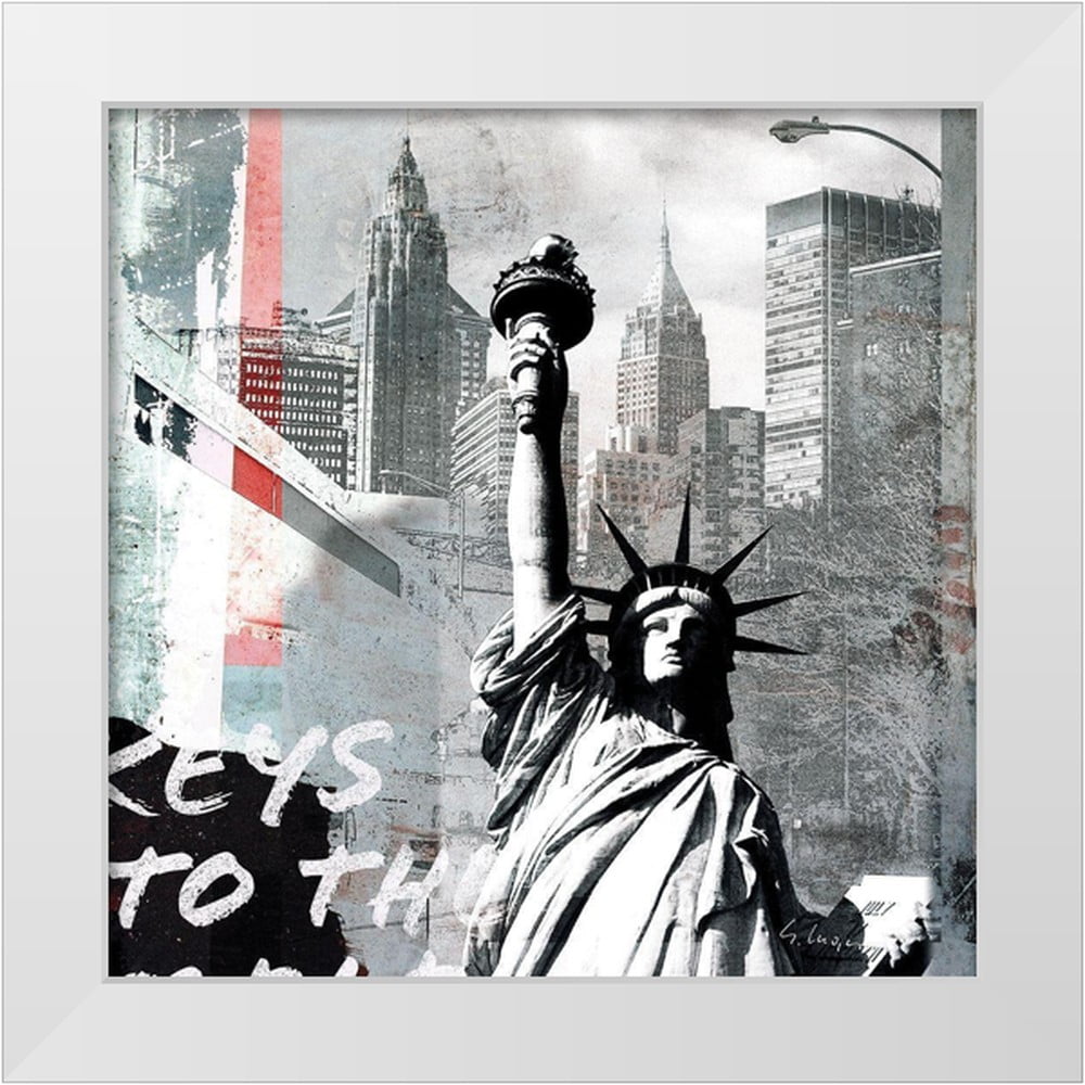 Luger, Gery 26x26 White Modern Wood Framed Museum Art Print Titled - Statue of Liberty - Walmart.com