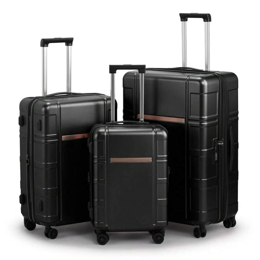 Luggage 20/24/28" Suitcase PC+ABS With TSA Lock Expandable Spinner ...