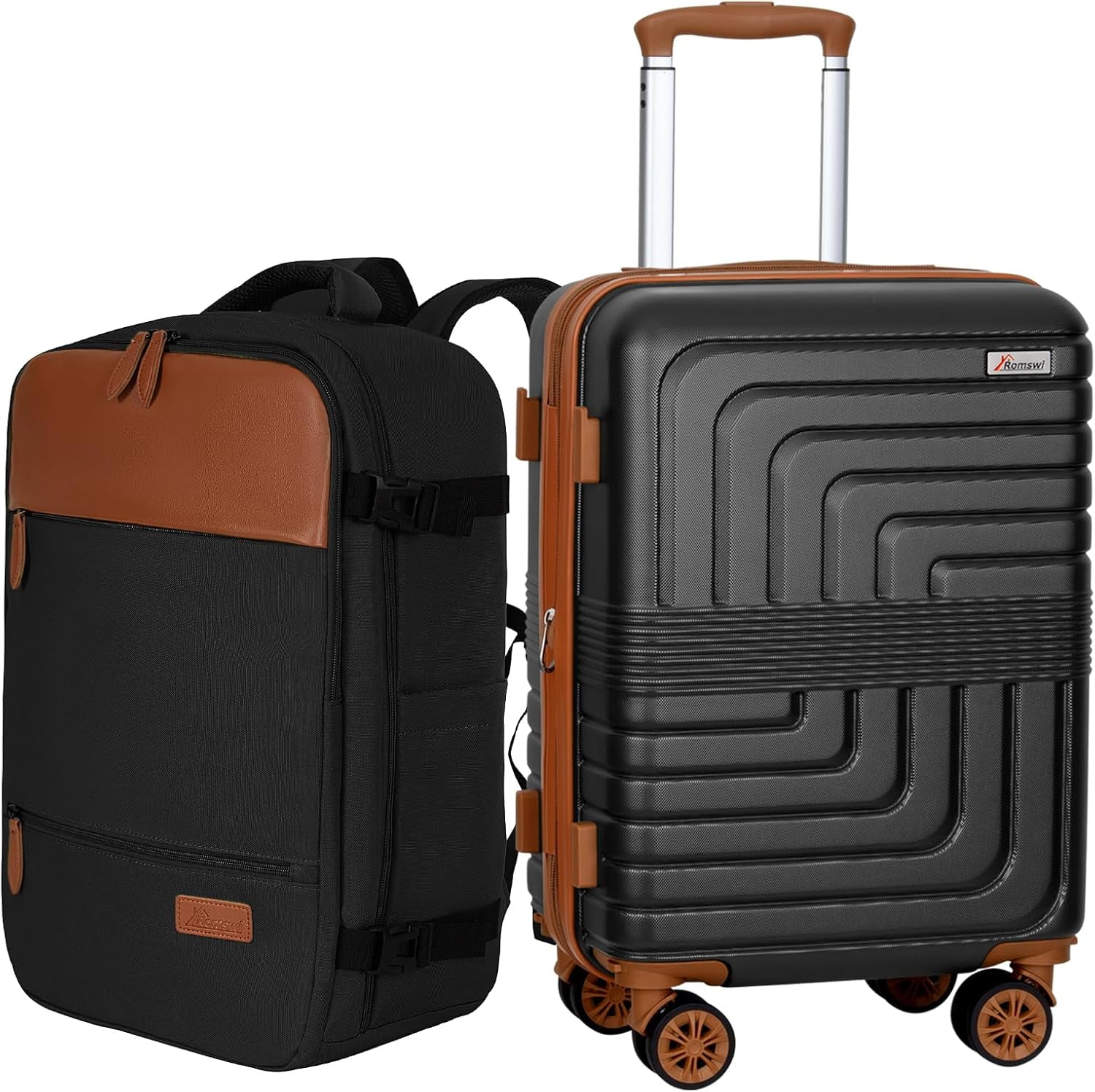 Luggage 20In Carry Sets, Expandable Carry On Luggage Set with Backpack, PC+ABS Hardside Carry-On ...