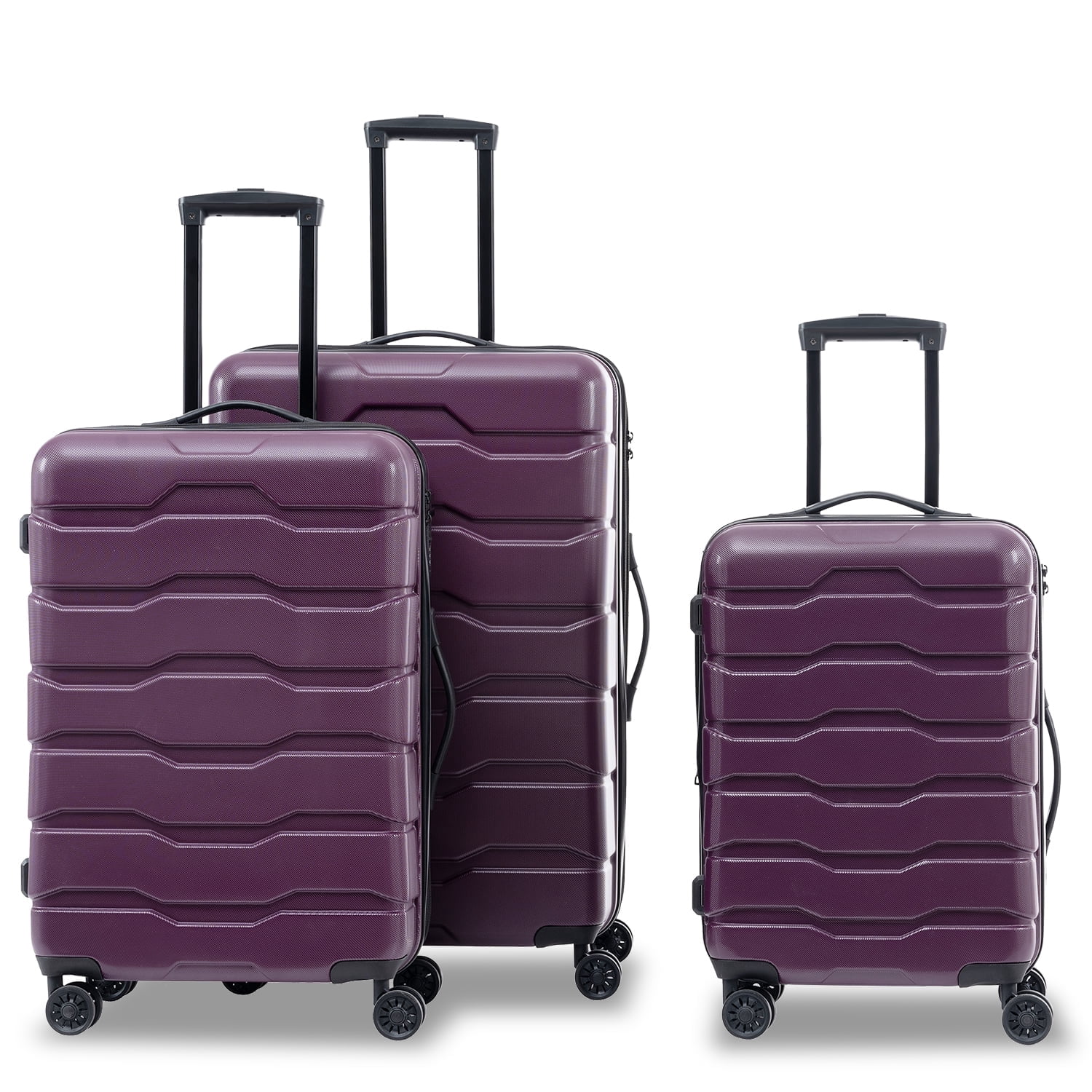 Luggage 3 Piece Set Suitcase Spinner Hardshell Lightweight Luggage Sets ...