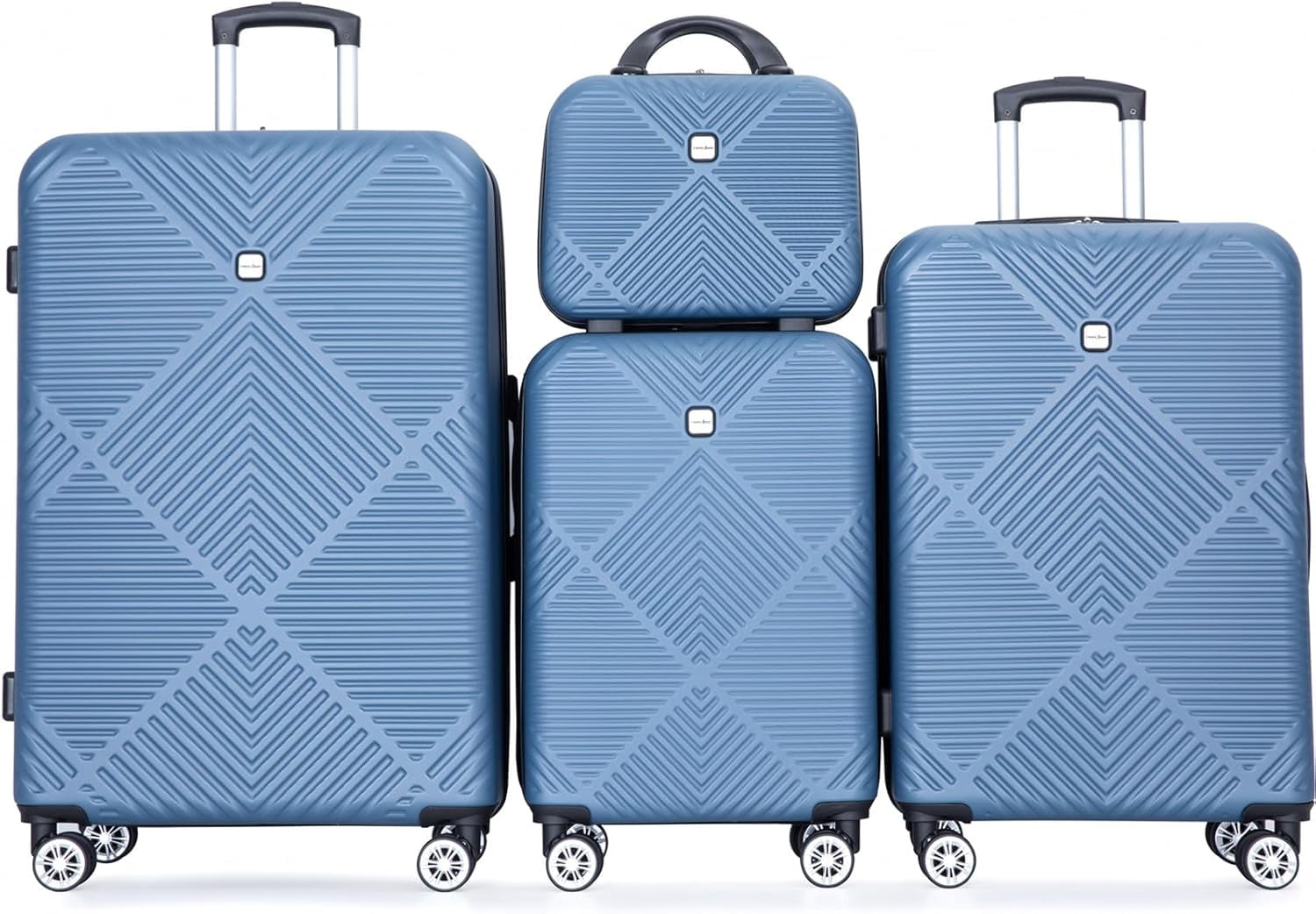 Luggage 4 count Set, Hardshell ABS Suitcase Set with Double Spinner ...