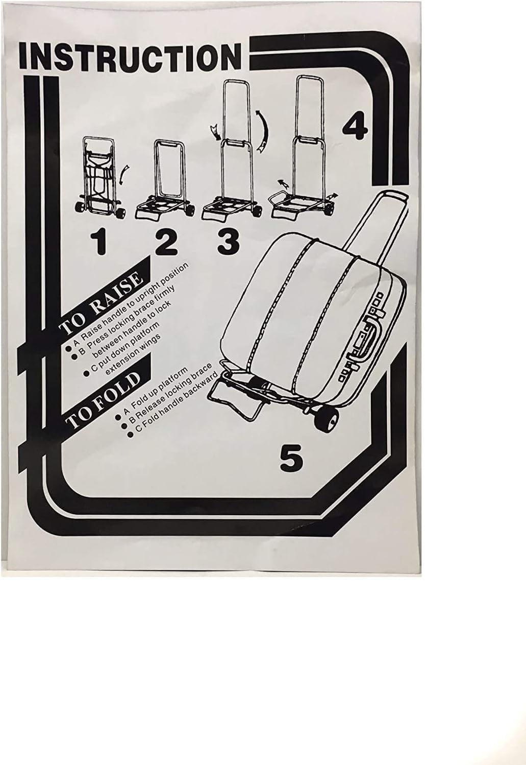 Luggage Cart, Metal Rolling Luggage Cart,Folding Storable Luggage ...