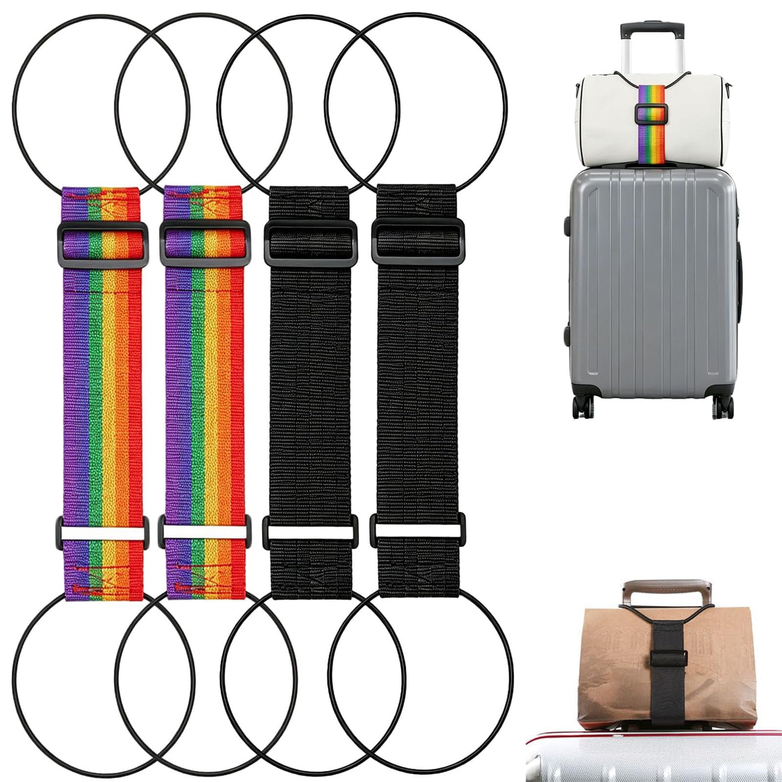 Luggage Connector Straps, Adjustable Luggage Strap Bungee, Add A Bag ...